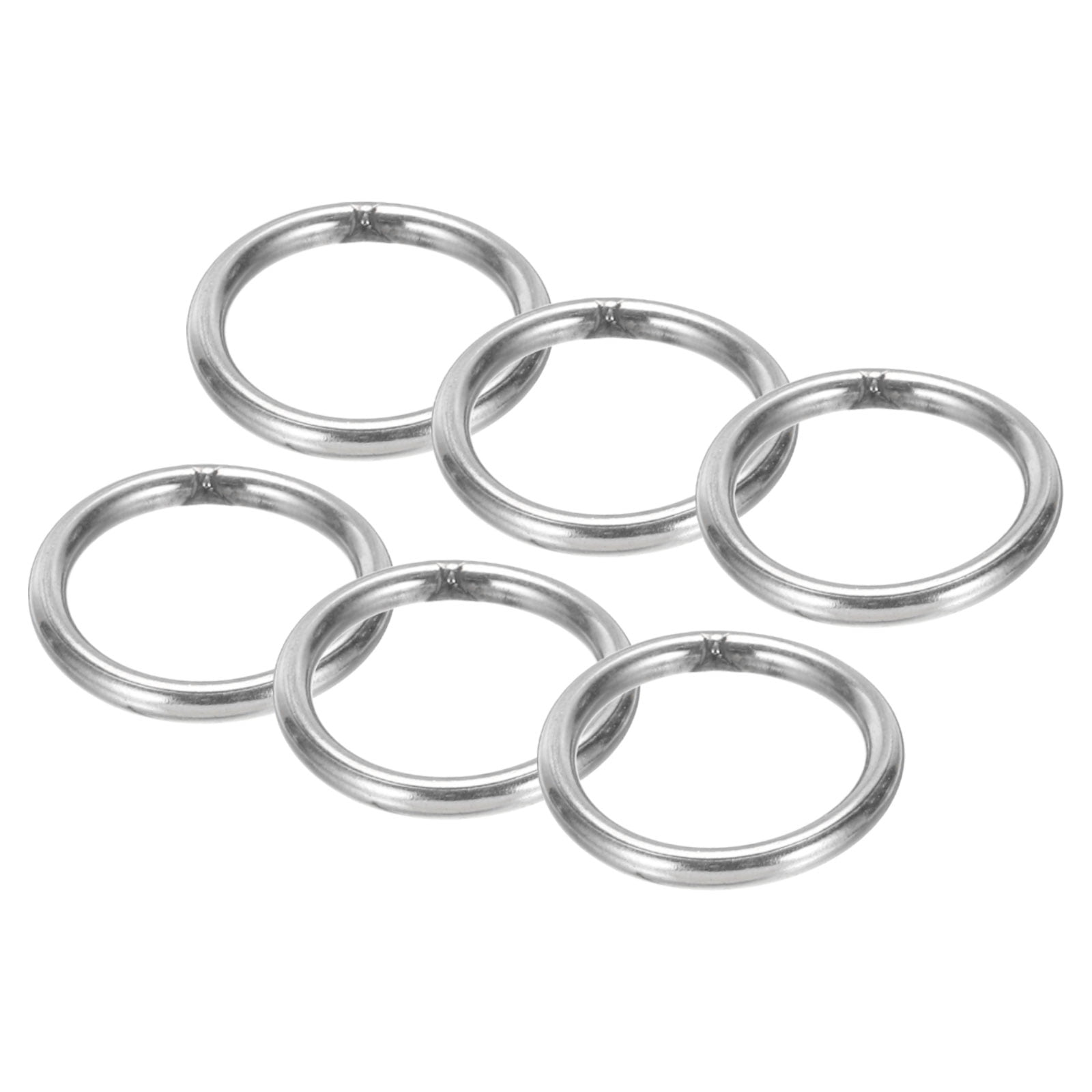 Uxcell 1" Metal O Rings, 6 Pcs 304 Stainless Steel Smooth Round Rings ...