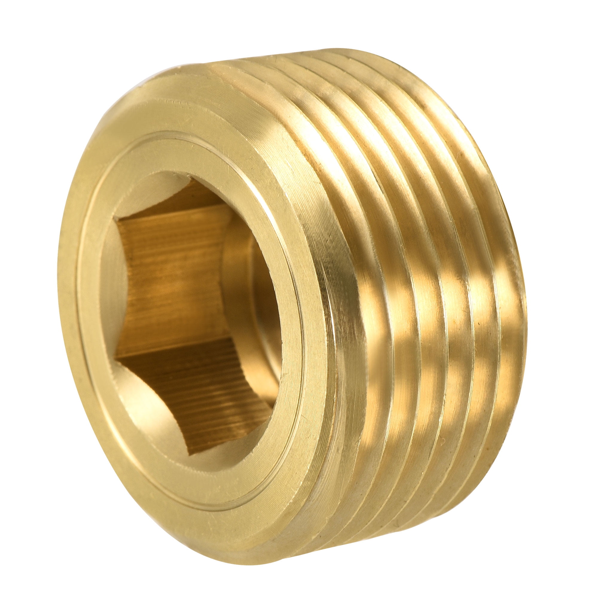 Uxcell 1" NPT Male Thread Hex Internal Head Socket Fitting Brass Pipe ...