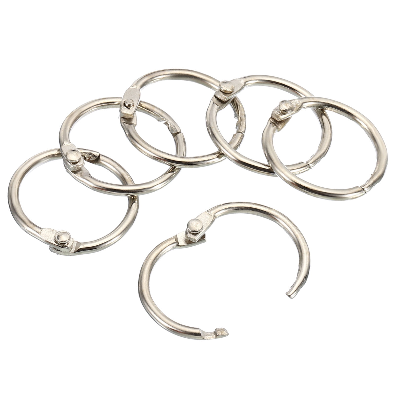 Uxcell 1" OD 0.8" ID Loose Leaf Rings Binder Ring Steel for Book DIY ...