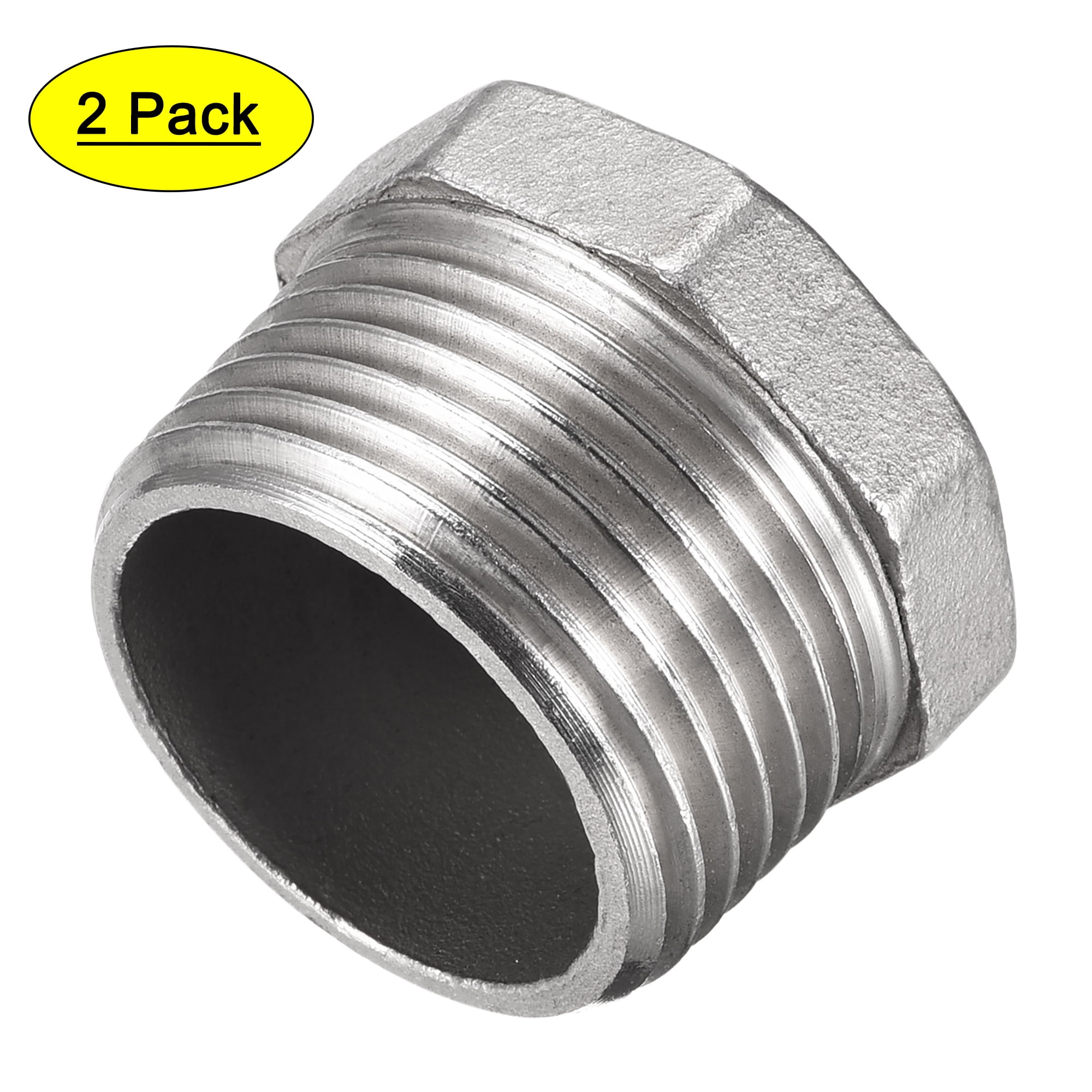 Uxcell 1 PT Male to 1/4 PT Female 304 Stainless Steel Pipe Fitting Reducing Hex Bushing 2 Pack ...