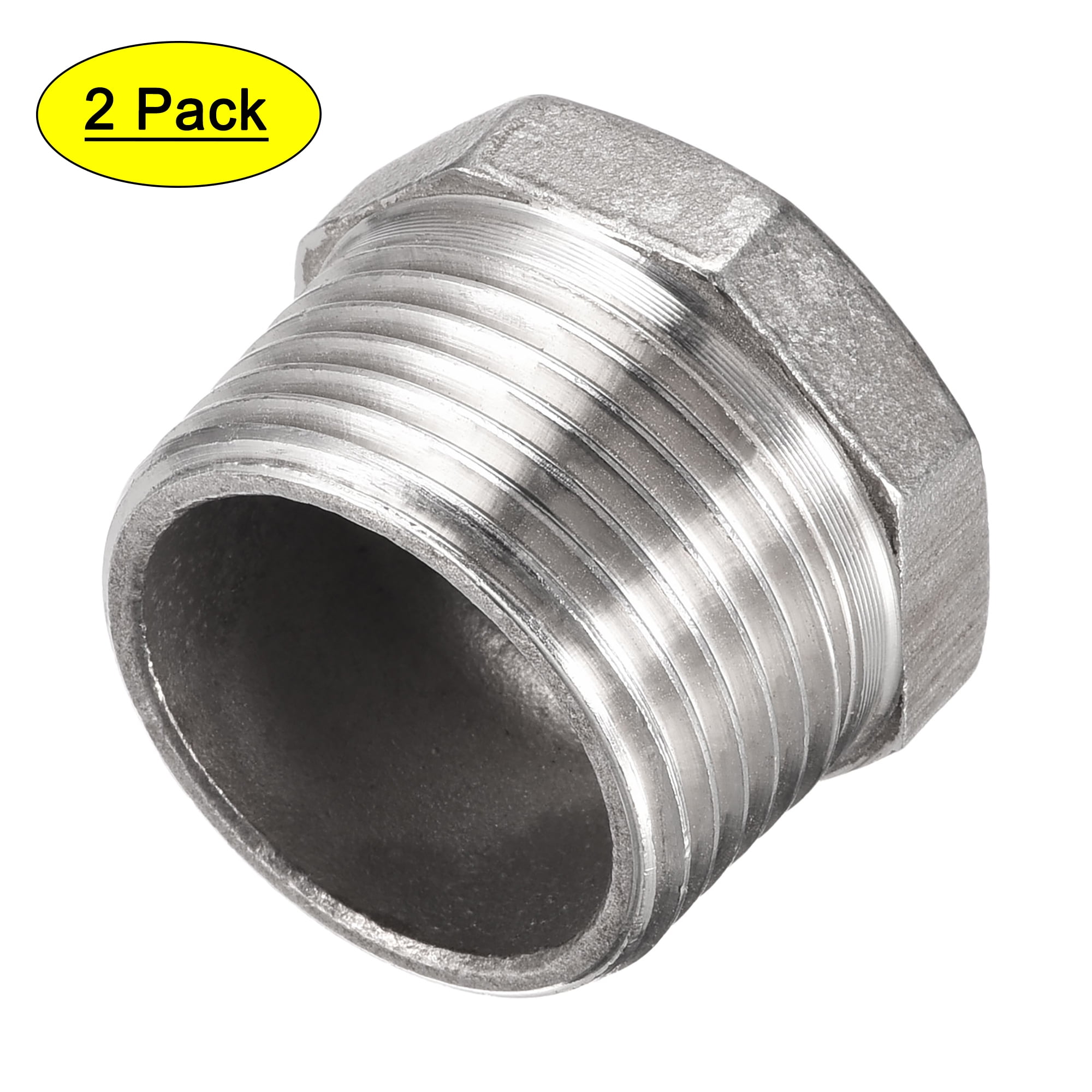 Uxcell 1 PT Male to 3/8 PT Female 304 Stainless Steel Pipe Fitting Reducing Hex Bushing 2 Pack ...