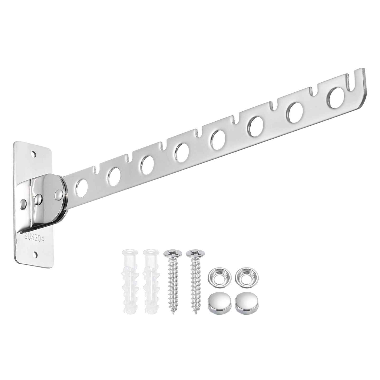 Uxcell 1 Pack 12.4x1.38 Inch Wall Mount Clothes Hanger, Foldable ...