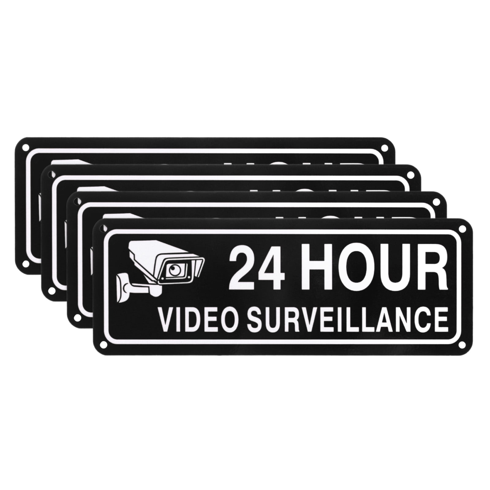 Uxcell 1-Pack 24 Hour Video Surveillance Sign, 10" x 3.5" Aluminum ...