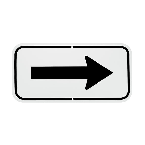 Uxcell 1-Pack Black Arrow Signs, 11.81 x 5.91 Aluminum Reflective One ...