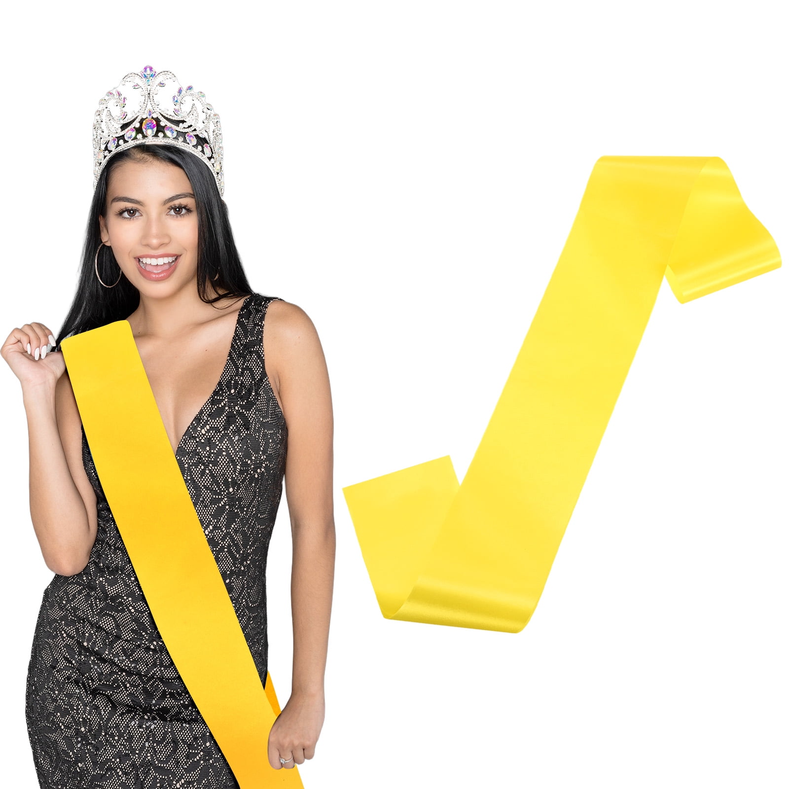 Uxcell 1-Pack Blank Satin Sash, 3.8"/95mm Party Accessory Sashes for ...