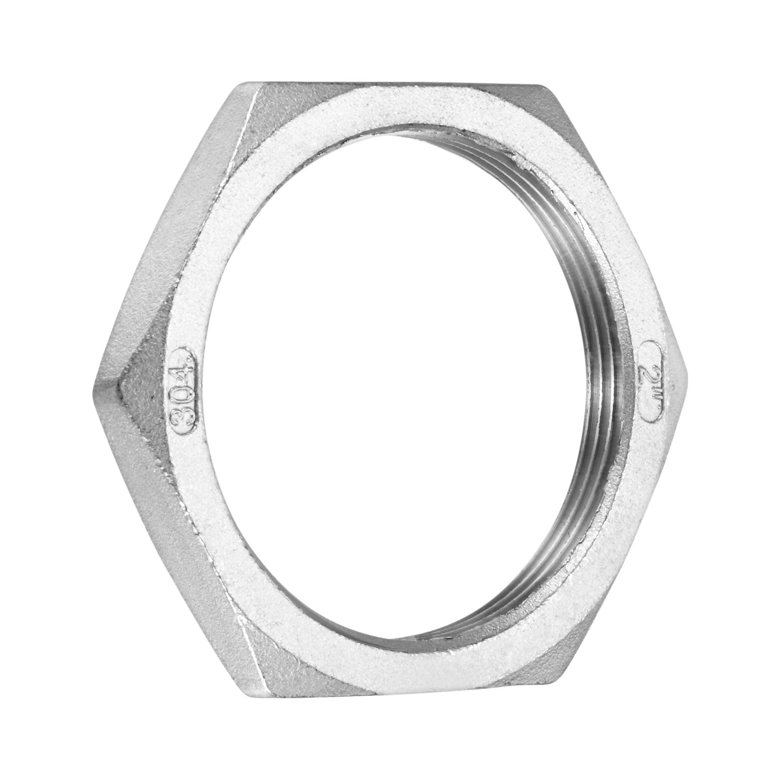Uxcell 1-Pack Cast Pipe Fitting Hex Locknut, G2 Female Thread Stainless ...