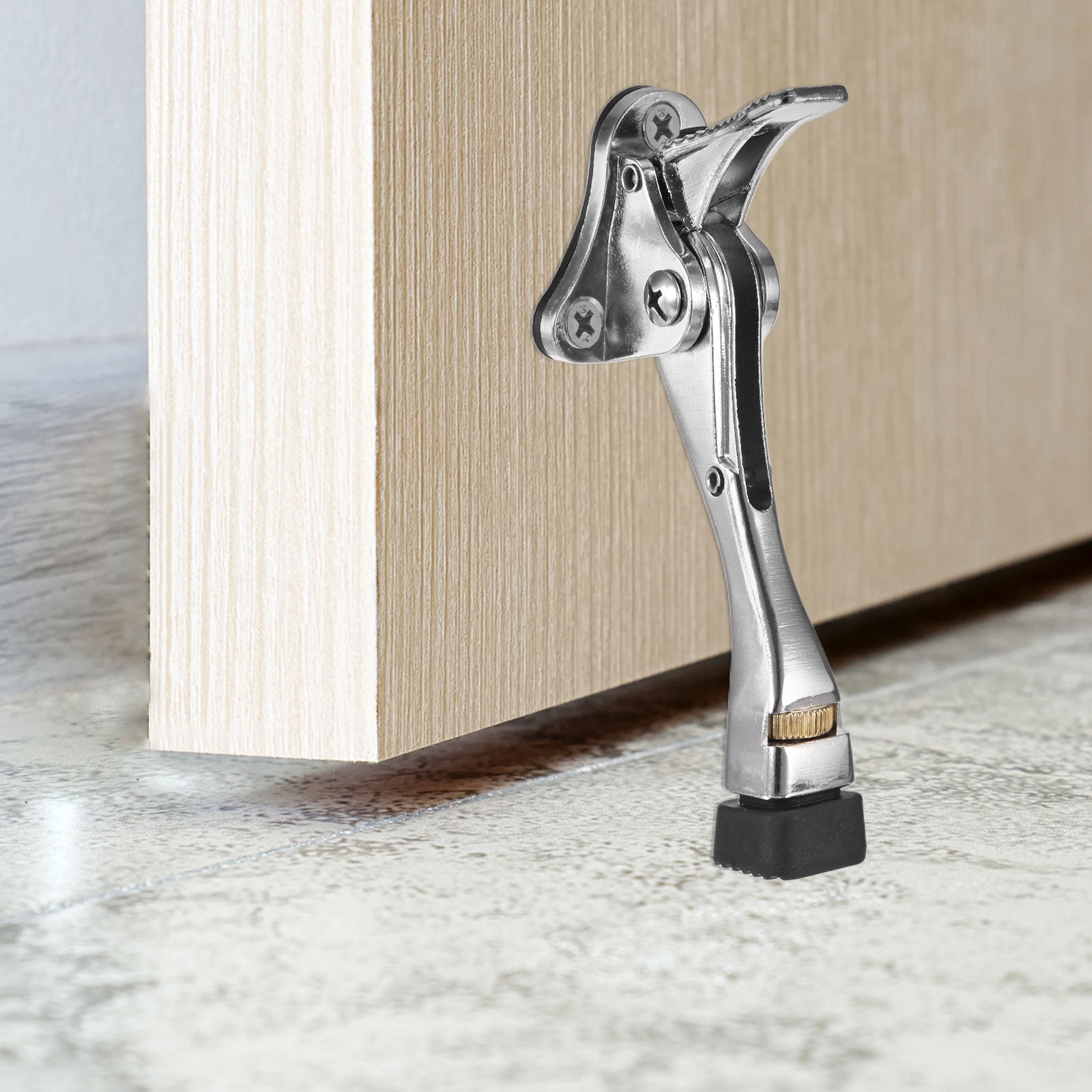 Uxcell 1-Pack Door Stoppers, 4 Inch Aluminum Alloy Kick Down Door Stop ...