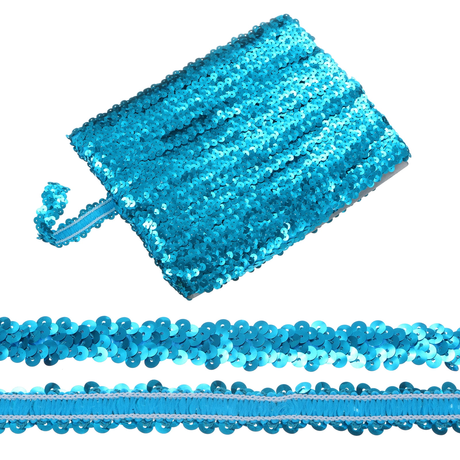 Uxcell 1-Pack Elastic Sequins Trim, 11 Yards 0.8 Inch Sequin Trim 2 Row ...