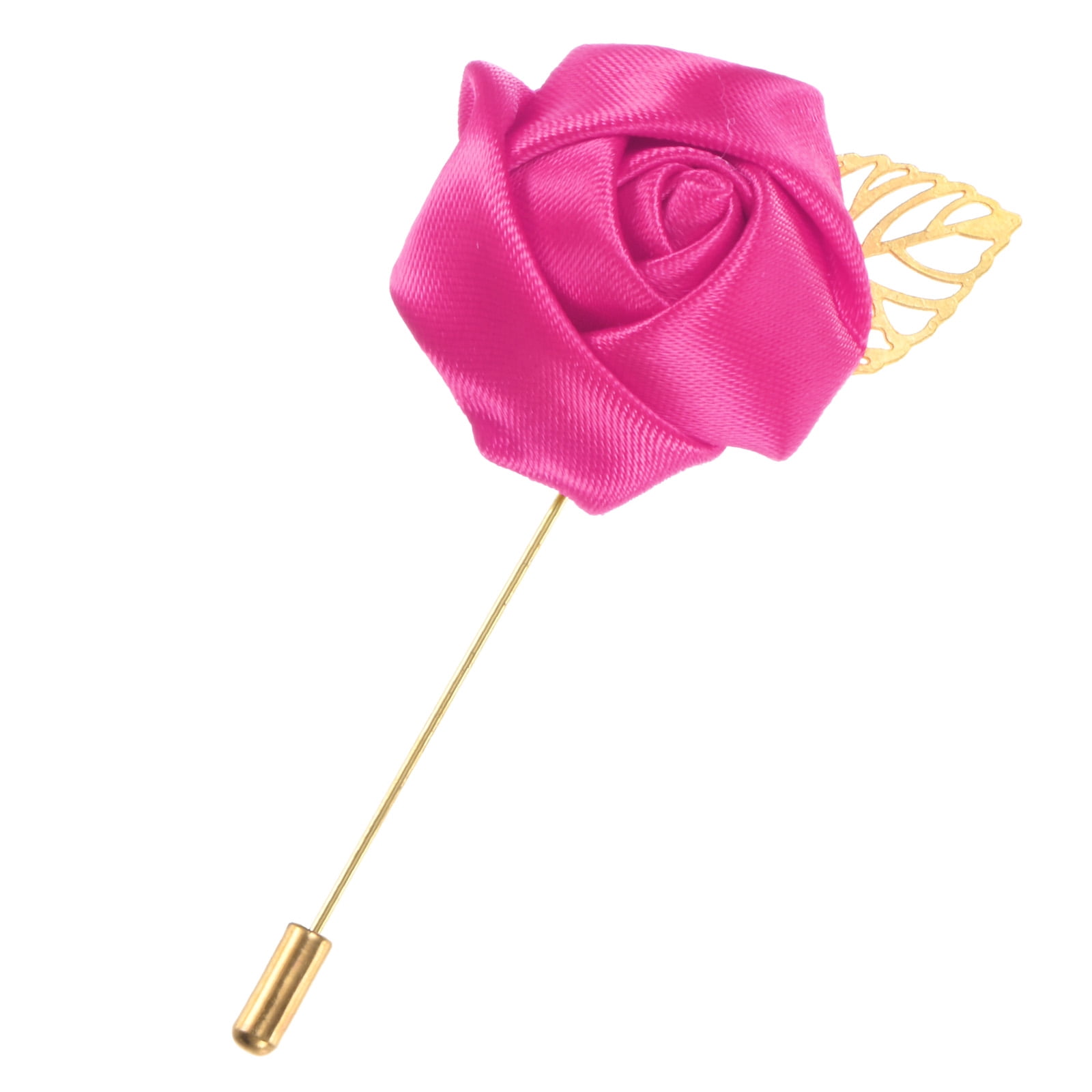 Uxcell 1-Pack Flower Lapel Pins for Men, Golden Leaf Rose Boutonnieres ...