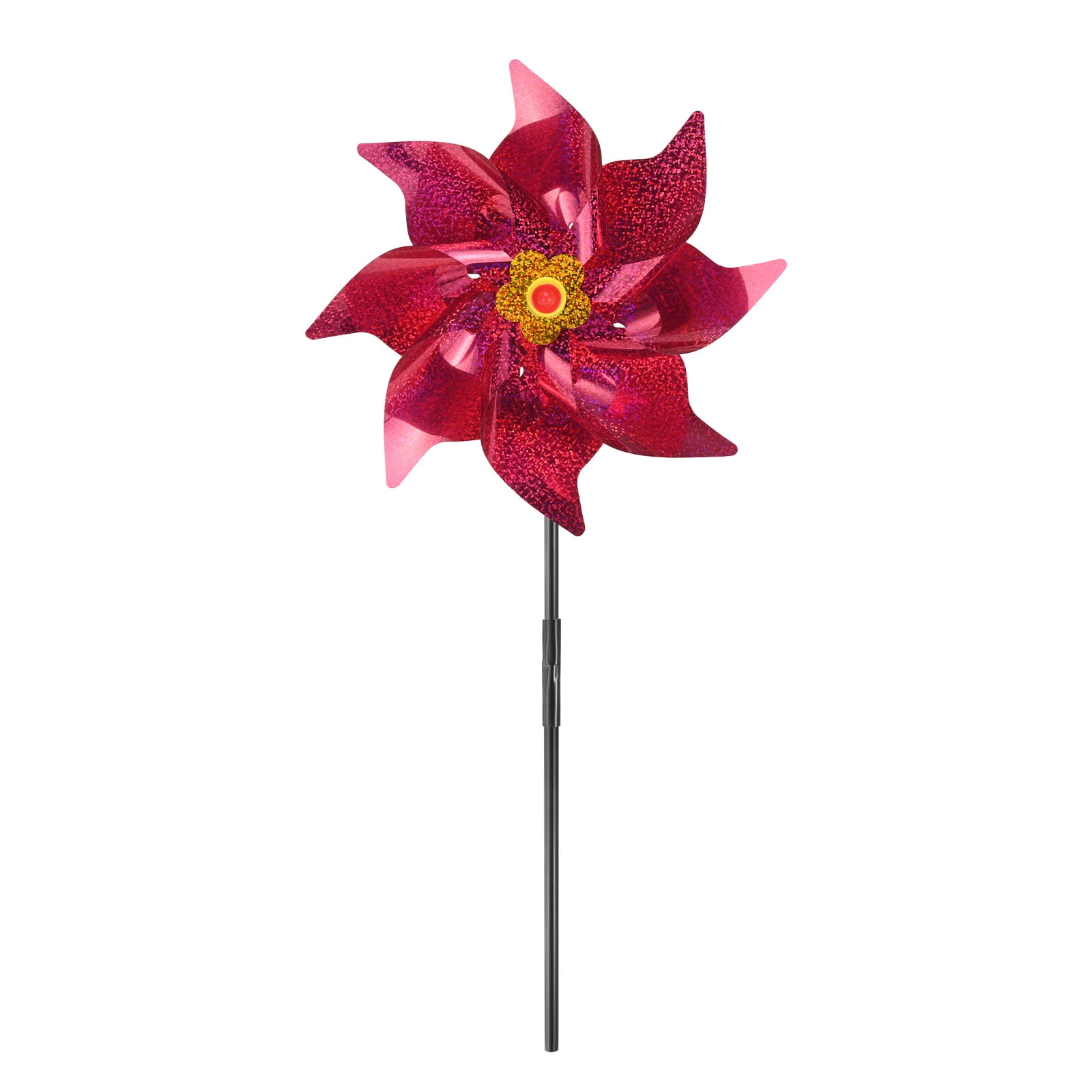 Uxcell 1-Pack Flower Wind Spinner Sparkly Lawn Pinwheels, 20 Inch ...