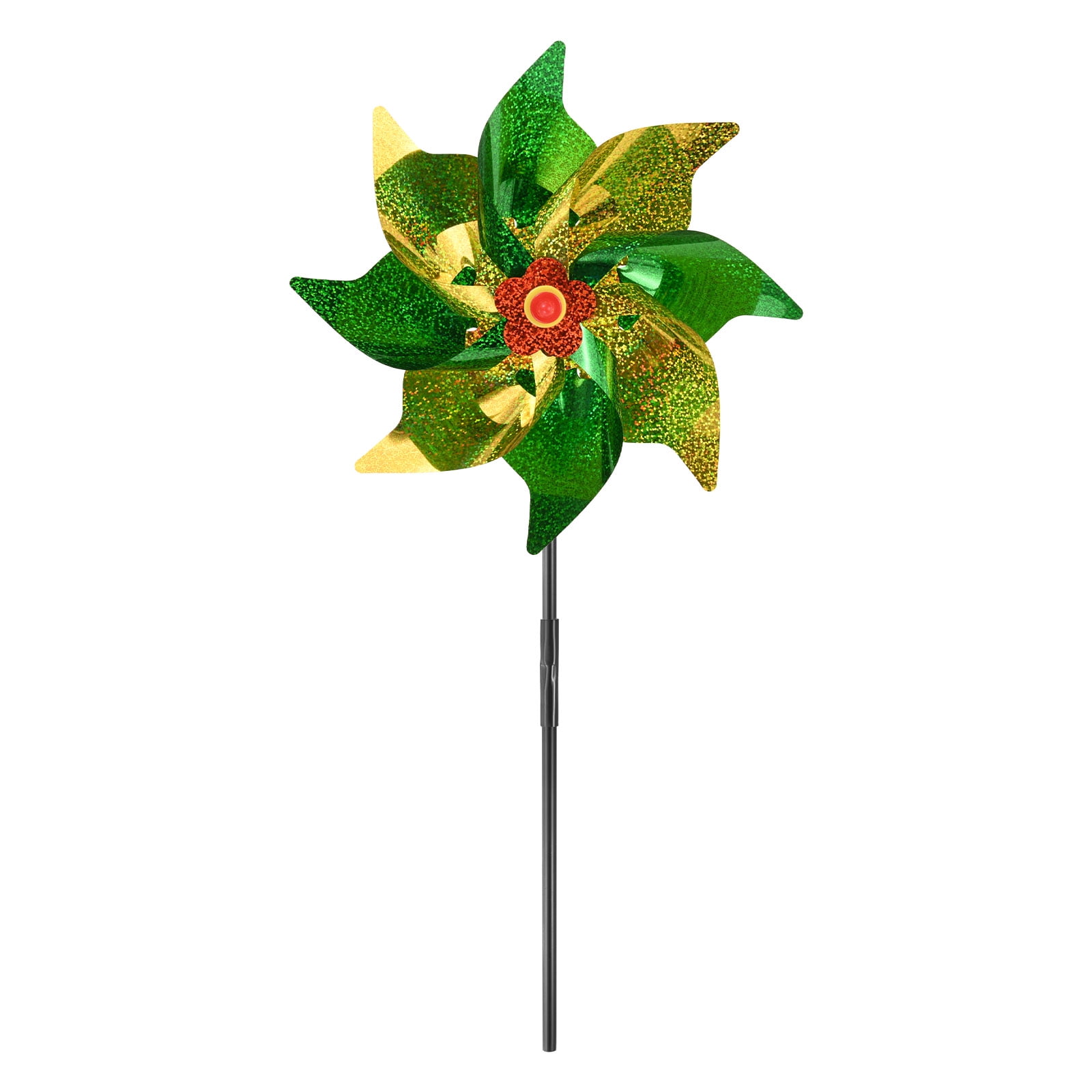 Uxcell 1-Pack Flower Wind Spinner Sparkly Lawn Pinwheels, 20 Inch ...