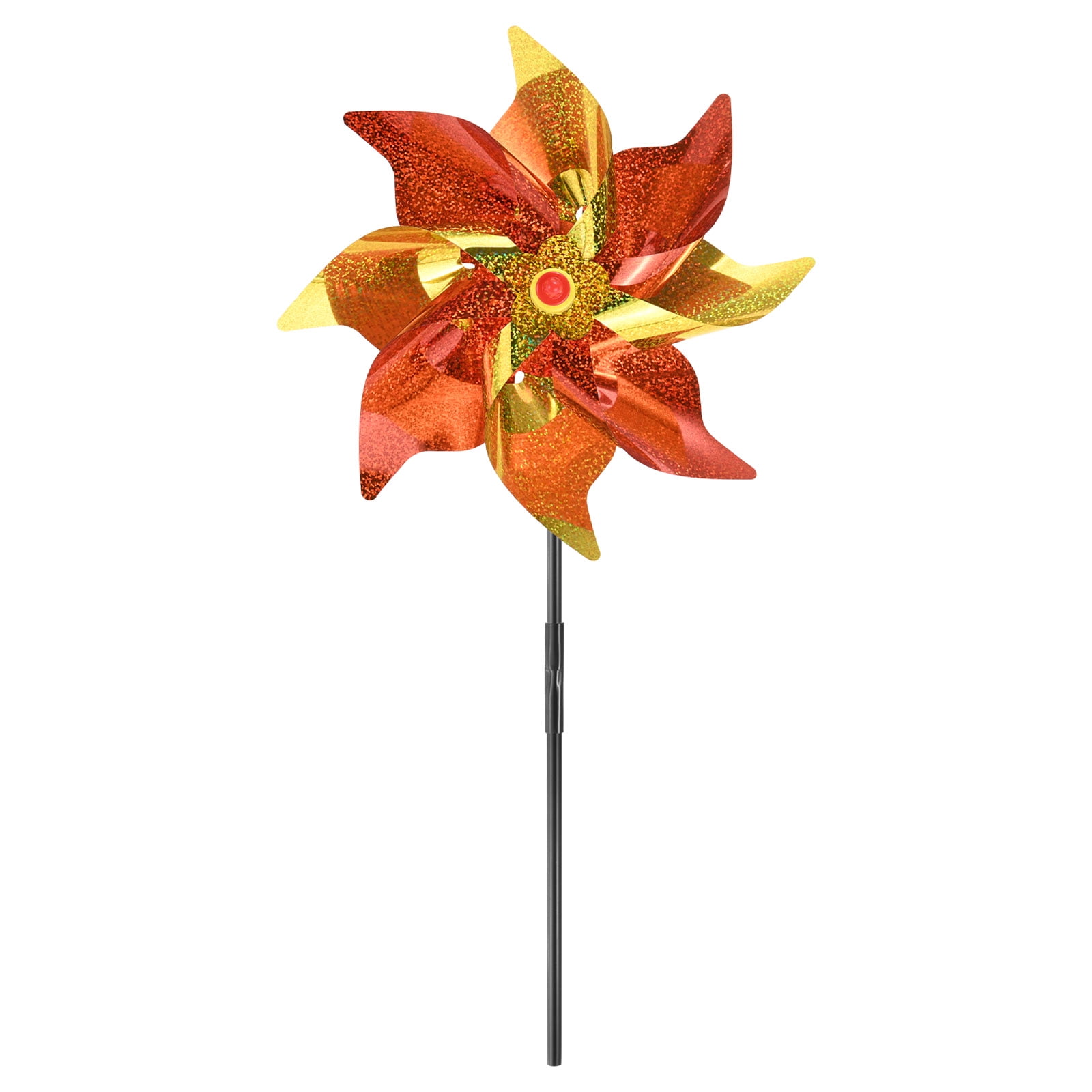 Uxcell 1-Pack Flower Wind Spinner Sparkly Lawn Pinwheels, 20 Inch ...
