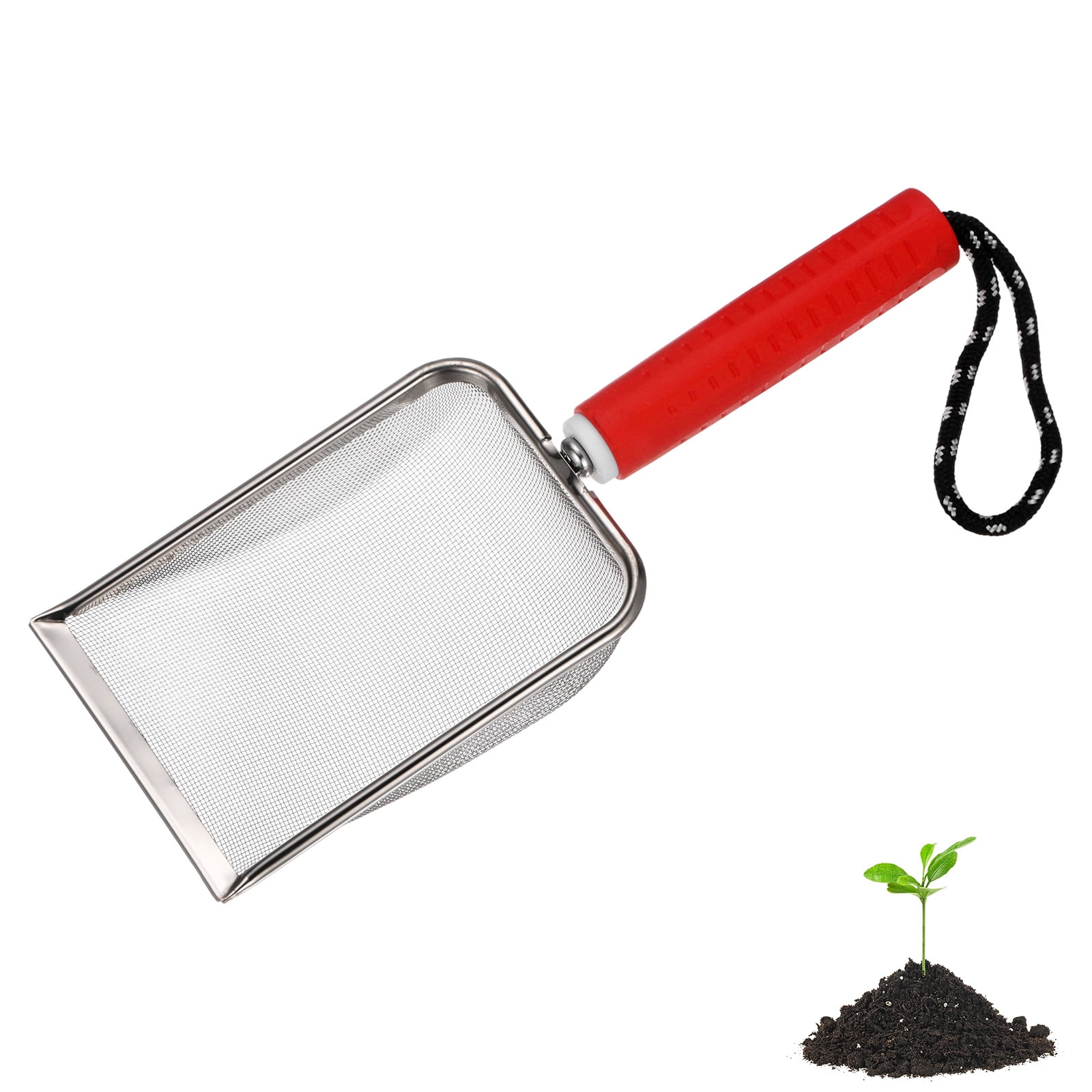 Uxcell 1-Pack Gardening Soil Sifter, 1 mm Mesh Stainless Steel Portable ...