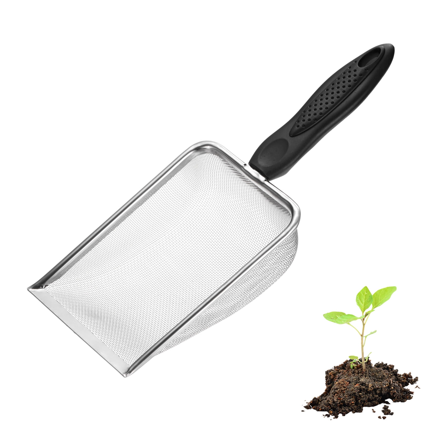 Uxcell 1-Pack Gardening Soil Sifter, 1 mm Mesh Stainless Steel Sand ...