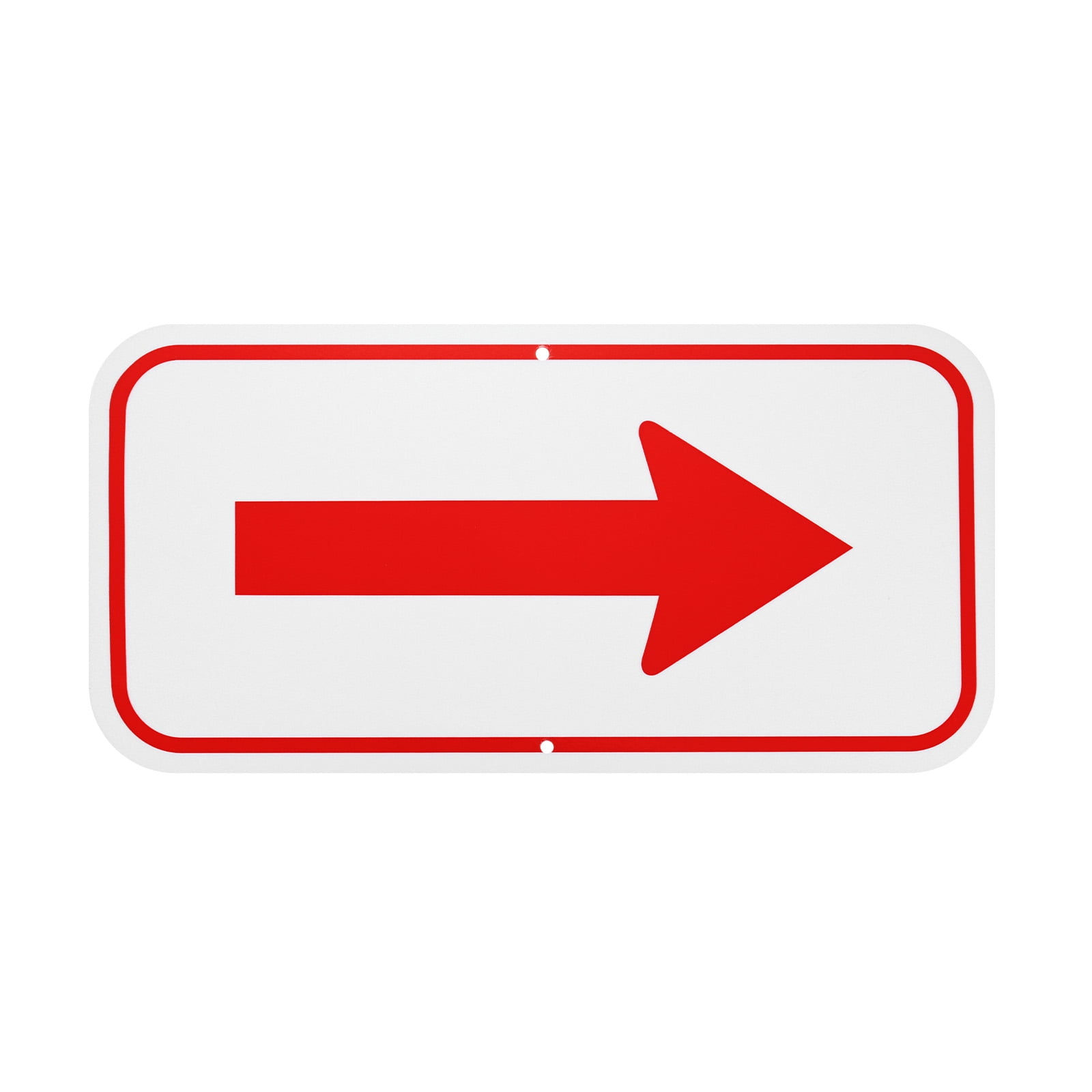Uxcell 1-Pack Red Arrow Signs, 11.81 x 5.91 Aluminum Reflective One-way ...