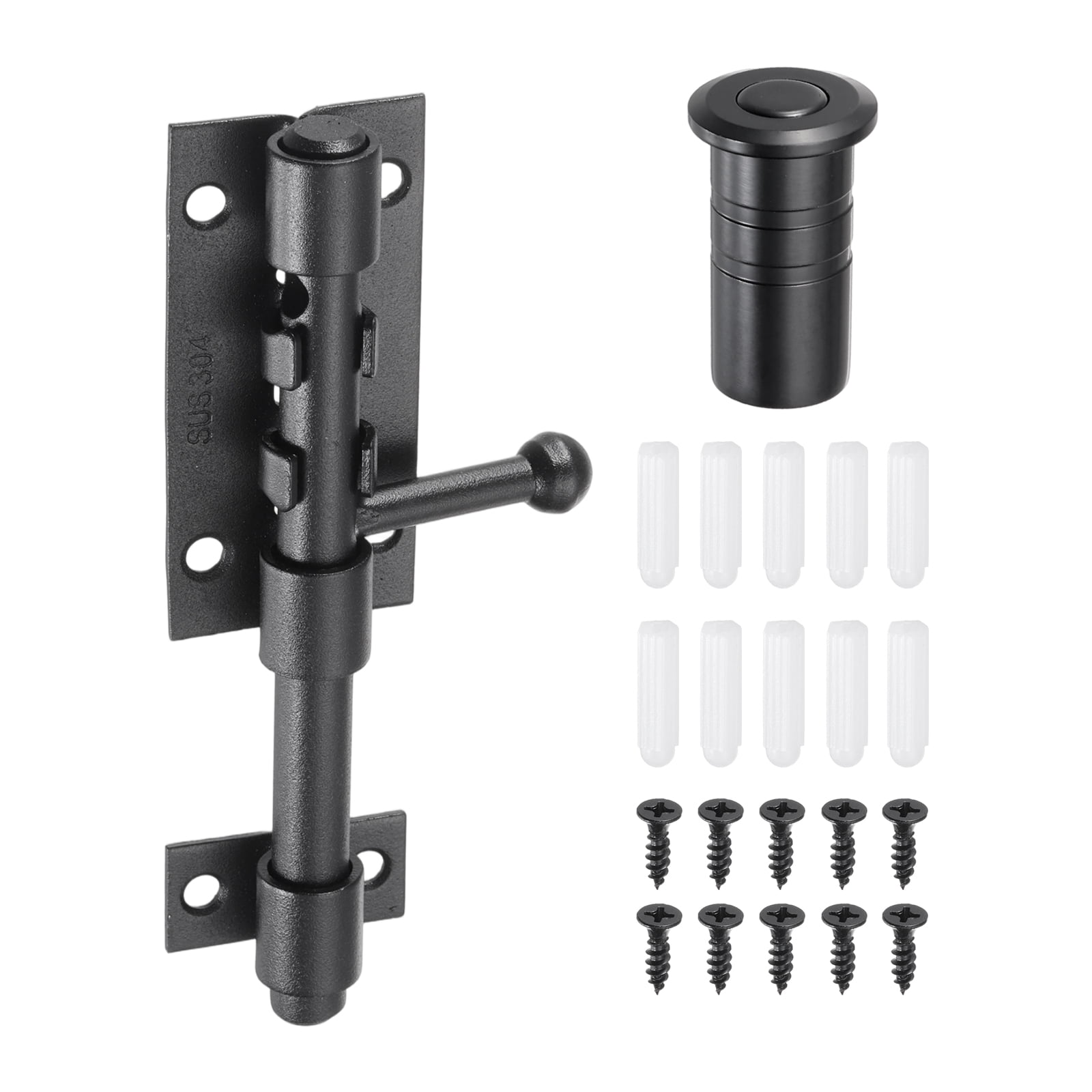 Uxcell 1-Pack Slide Bolt Latch, 5 in 304 Stainless Steel Barrel Bolt ...