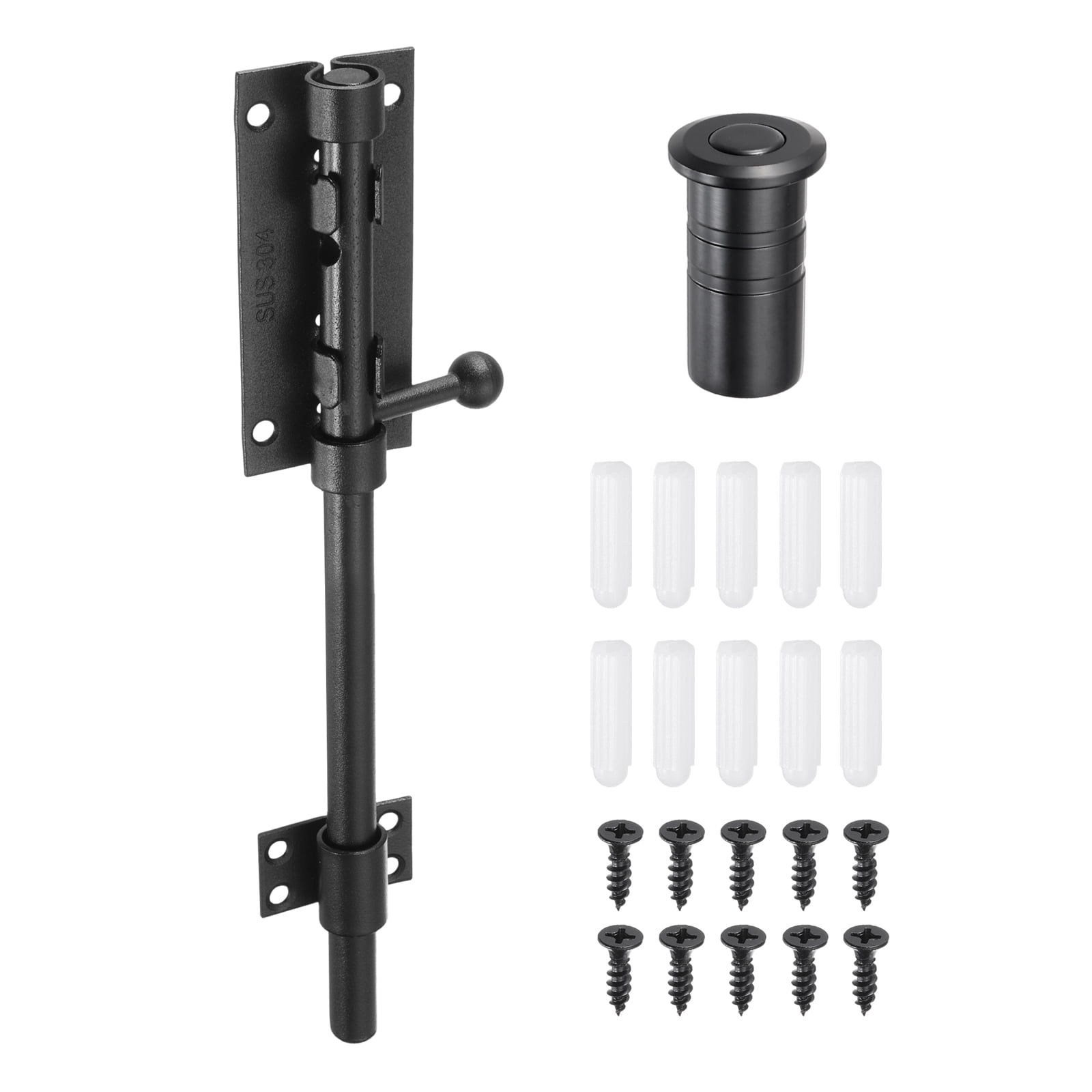 Uxcell 1-Pack Slide Bolt Latch, 6 in 304 Stainless Steel Barrel Bolt ...