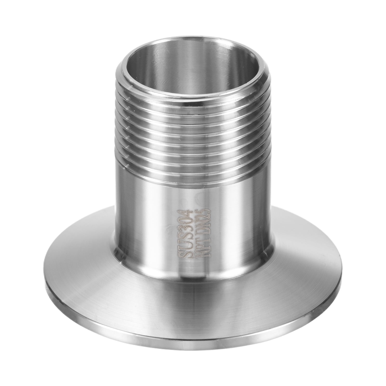 Uxcell 1-Pack Tri Sanitary 2 in Clamp Fittings to 1 in NTP Male Thread ...