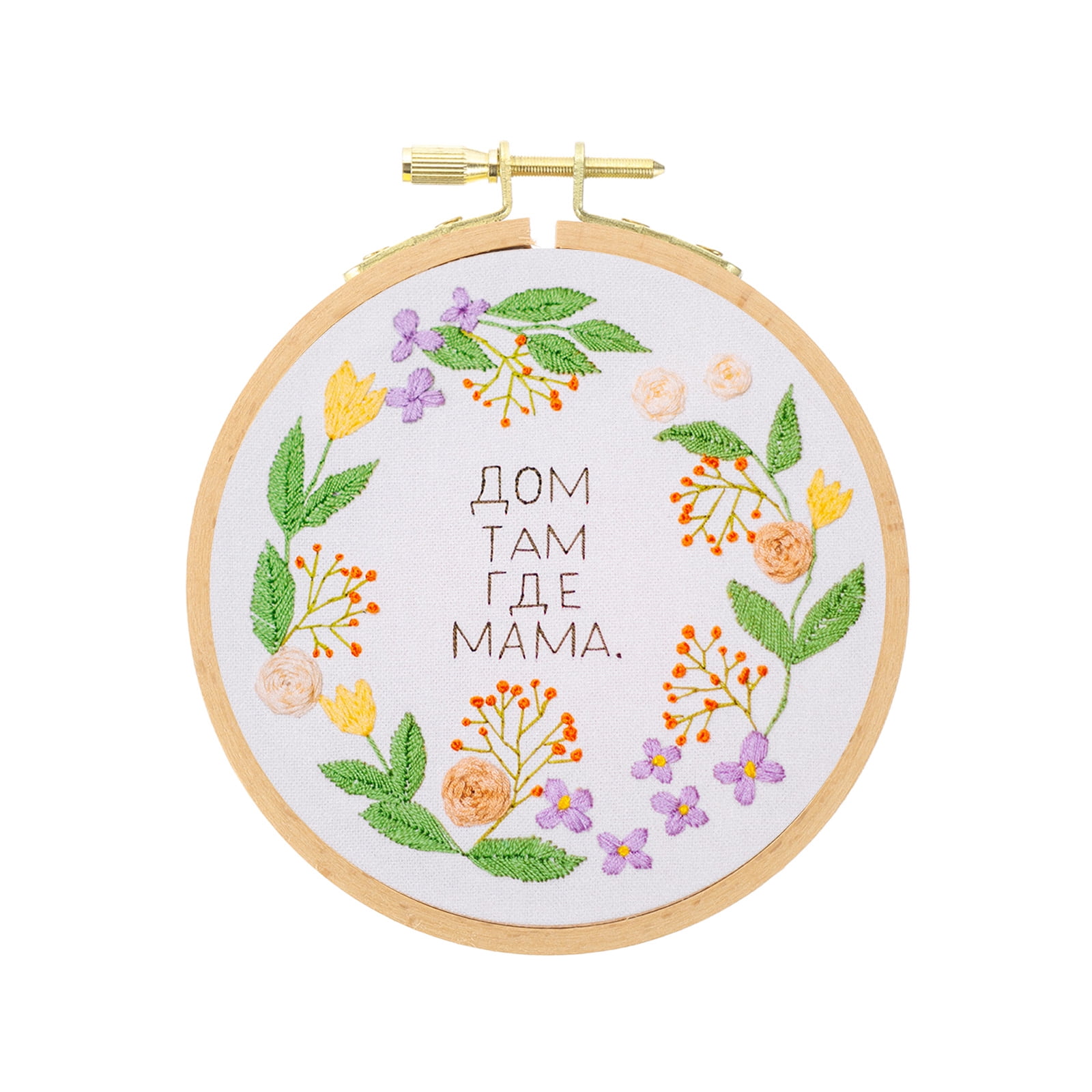 Uxcell 1 Piece 5 Inch Beech Wood Embroidery Hoops, Circle Cross Stitch ...