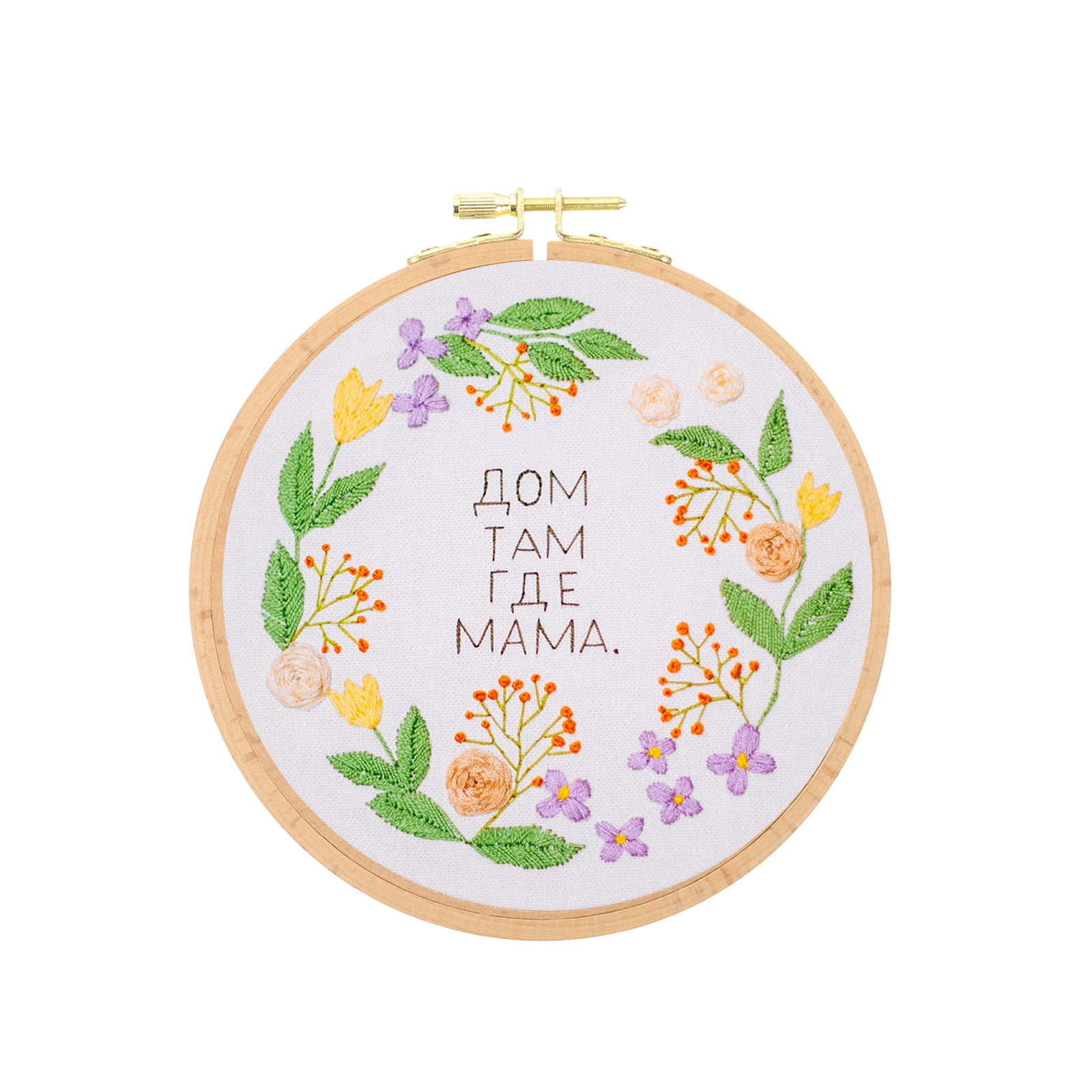 Uxcell 1 Piece 6 Inch Beech Wood Embroidery Hoops, Circle Cross Stitch ...