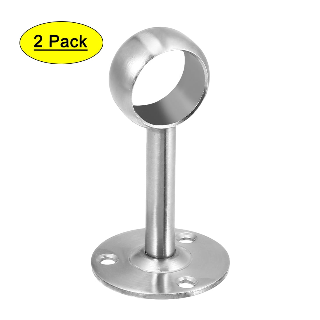 Uxcell 1" Pipe Dia 304 Stainless Steel Wardrobe Pipe Bracket, 2 Pcs ...