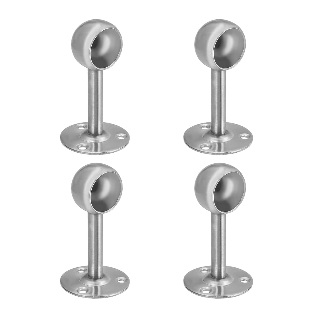 Uxcell 1" Pipe Dia 304 Stainless Steel Wardrobe Pipe Bracket, 4 Pack ...