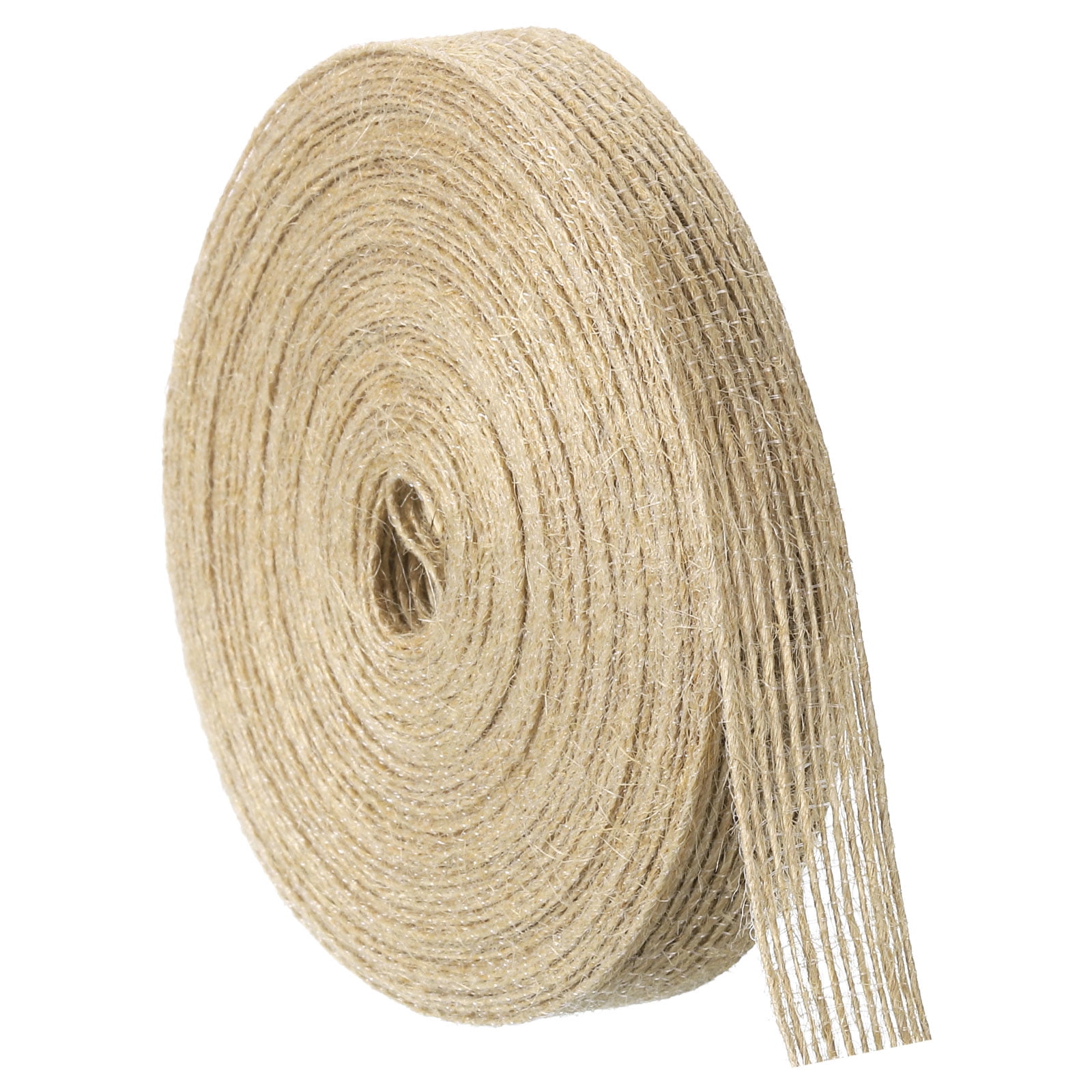 Uxcell 1 Roll Natural Burlap Fabric Ribbon 5/8 Inch Burlap Wired Ribbon ...