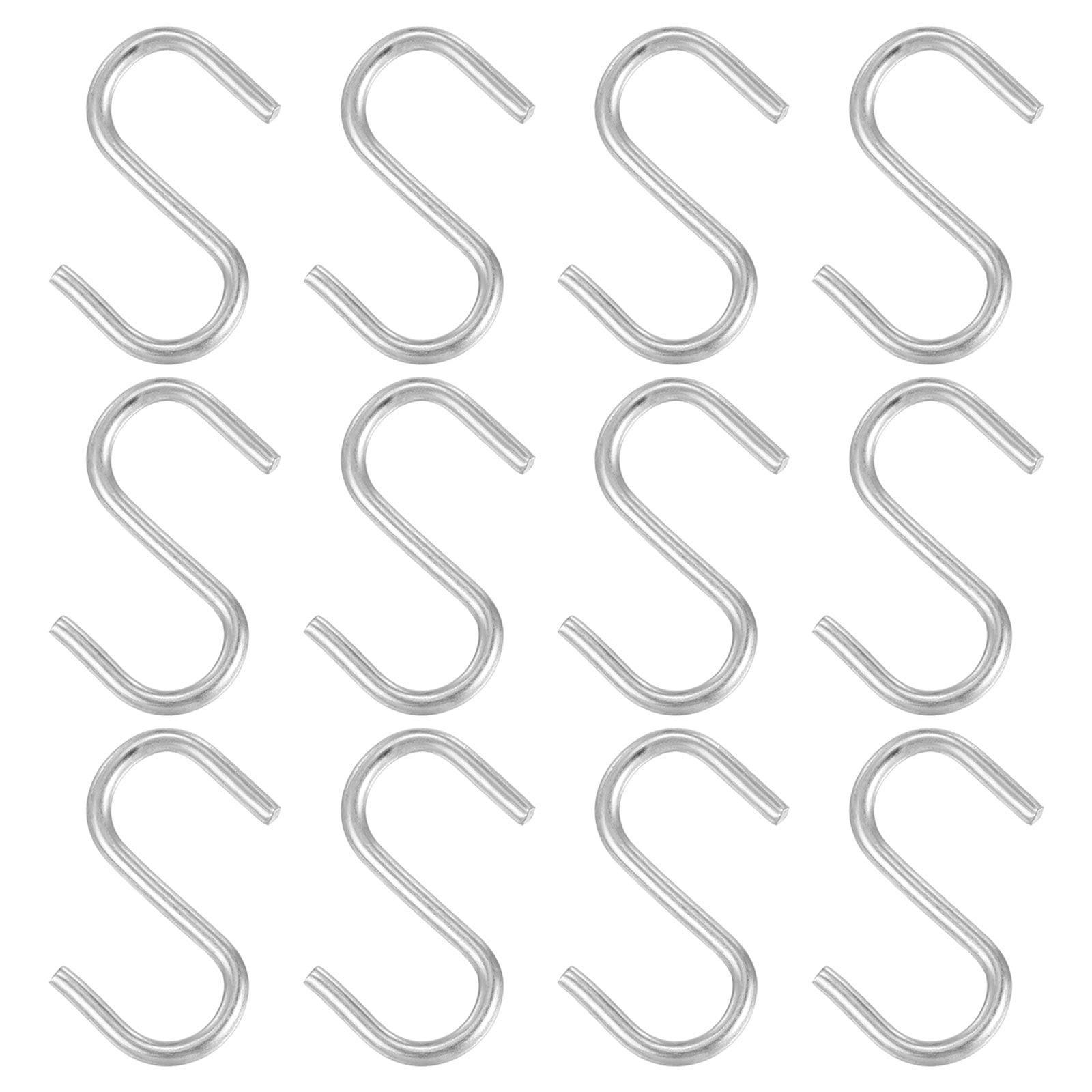 Uxcell 1" S Shaped Hooks 12 Pack Multipurpose S Hanging Hooks Silver ...