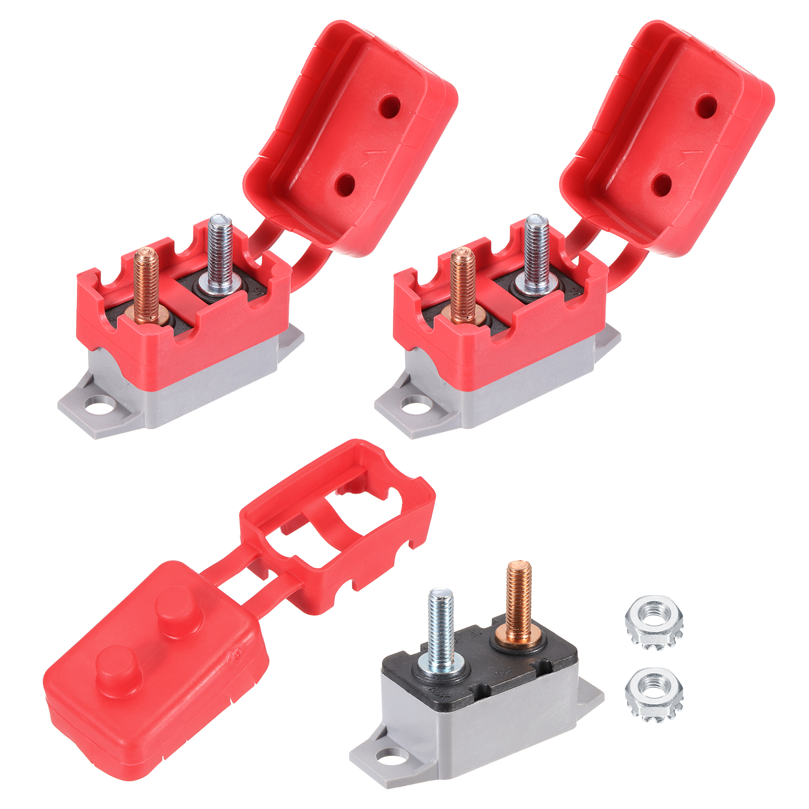 Uxcell 1 Set 12-24V 25A Circuit Breaker Auto Resettable Stud Type ...