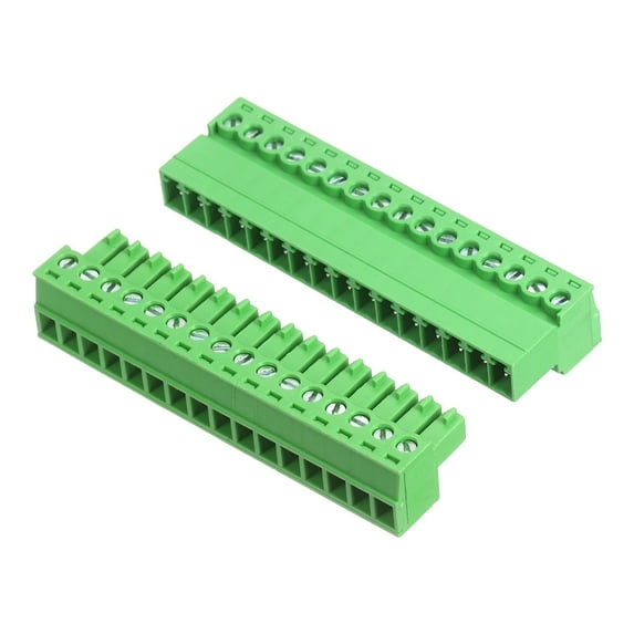 Uxcell 1 Set 16 Pin 3.81mm Pitch PCB Mount Screw Terminal Block ...