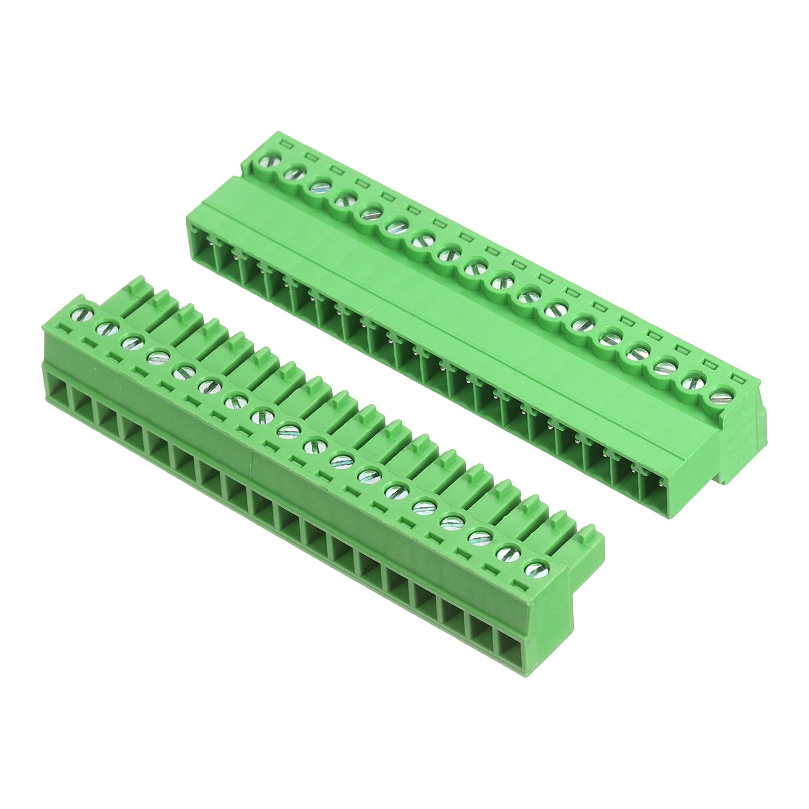 Uxcell 1 Set 18 Pin 3.81mm Pitch PCB Mount Screw Terminal Block ...
