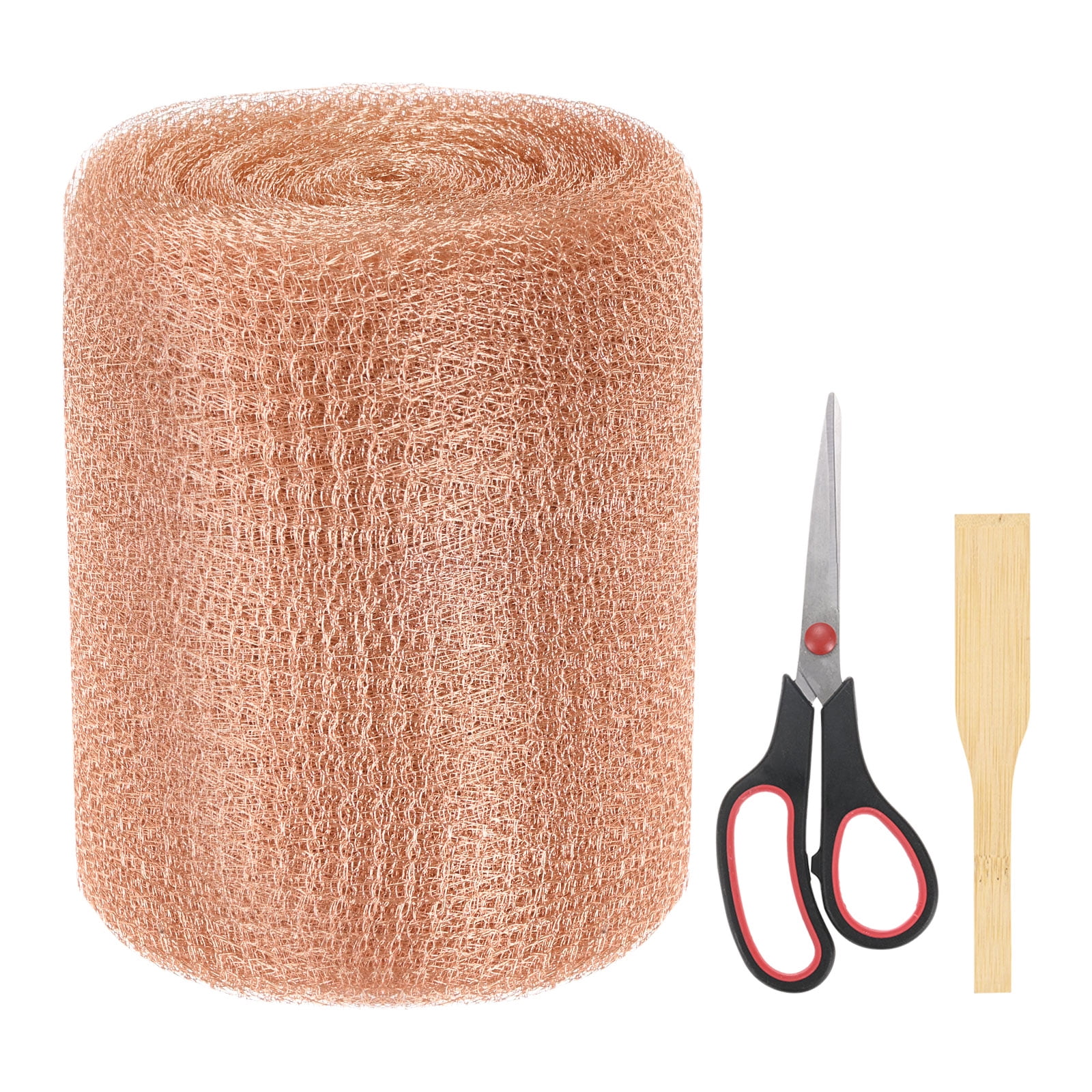 Uxcell 1-Set Copper Mesh 5 Inch x 49.2ft, Copper Wool W Scissor and ...
