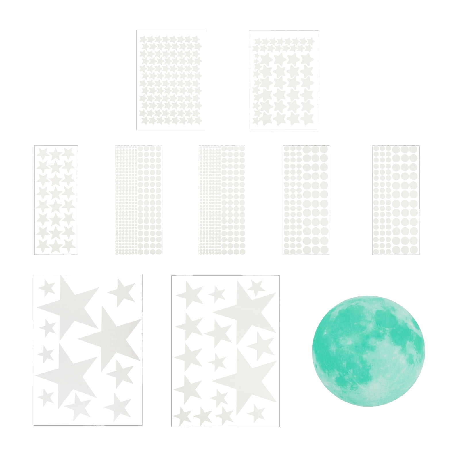 Uxcell 1 Set Glow In The Dark Ceiling Star Stickers Moon And Stars