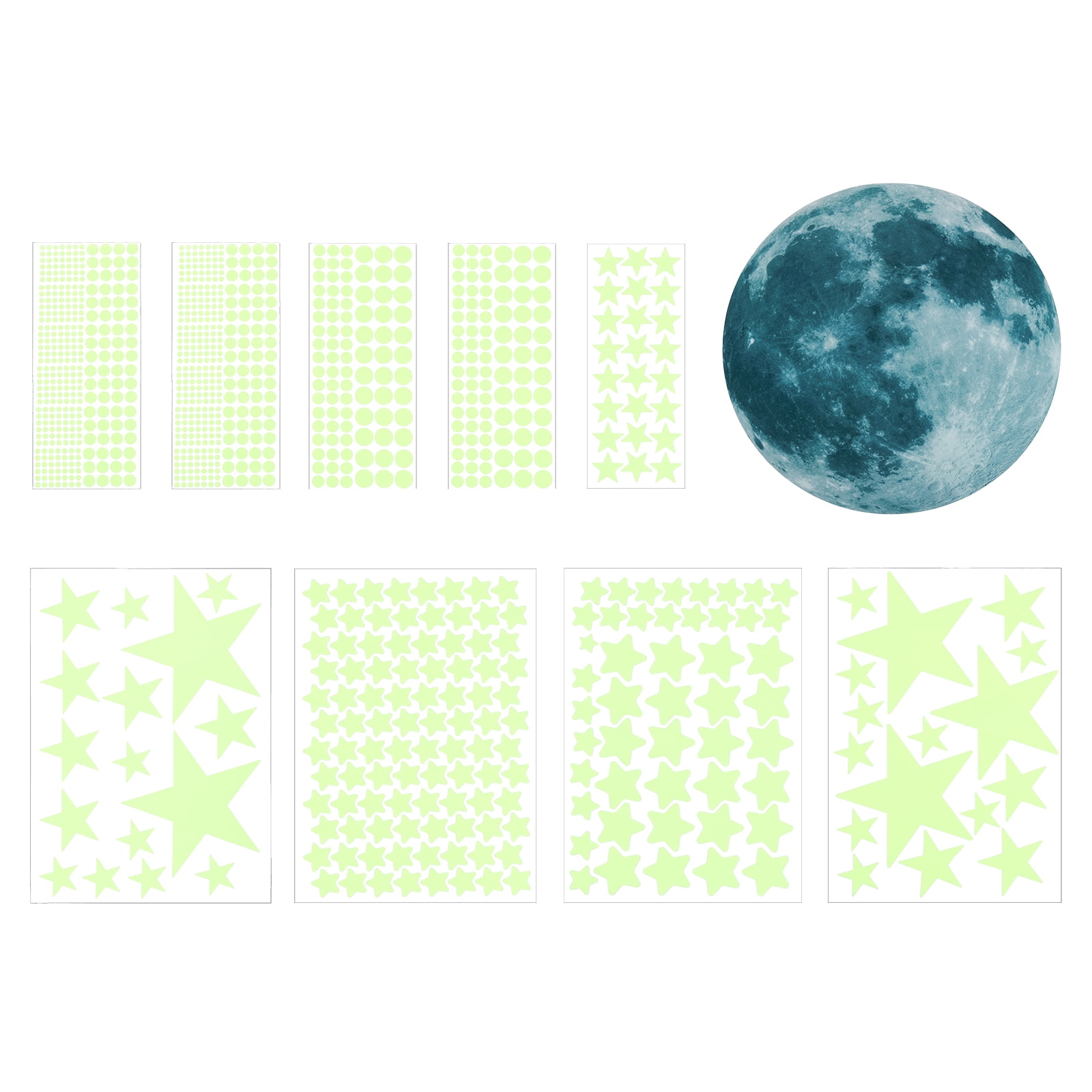 Uxcell 1 Set Glow in The Dark Ceiling Star Stickers, Moon and Stars ...
