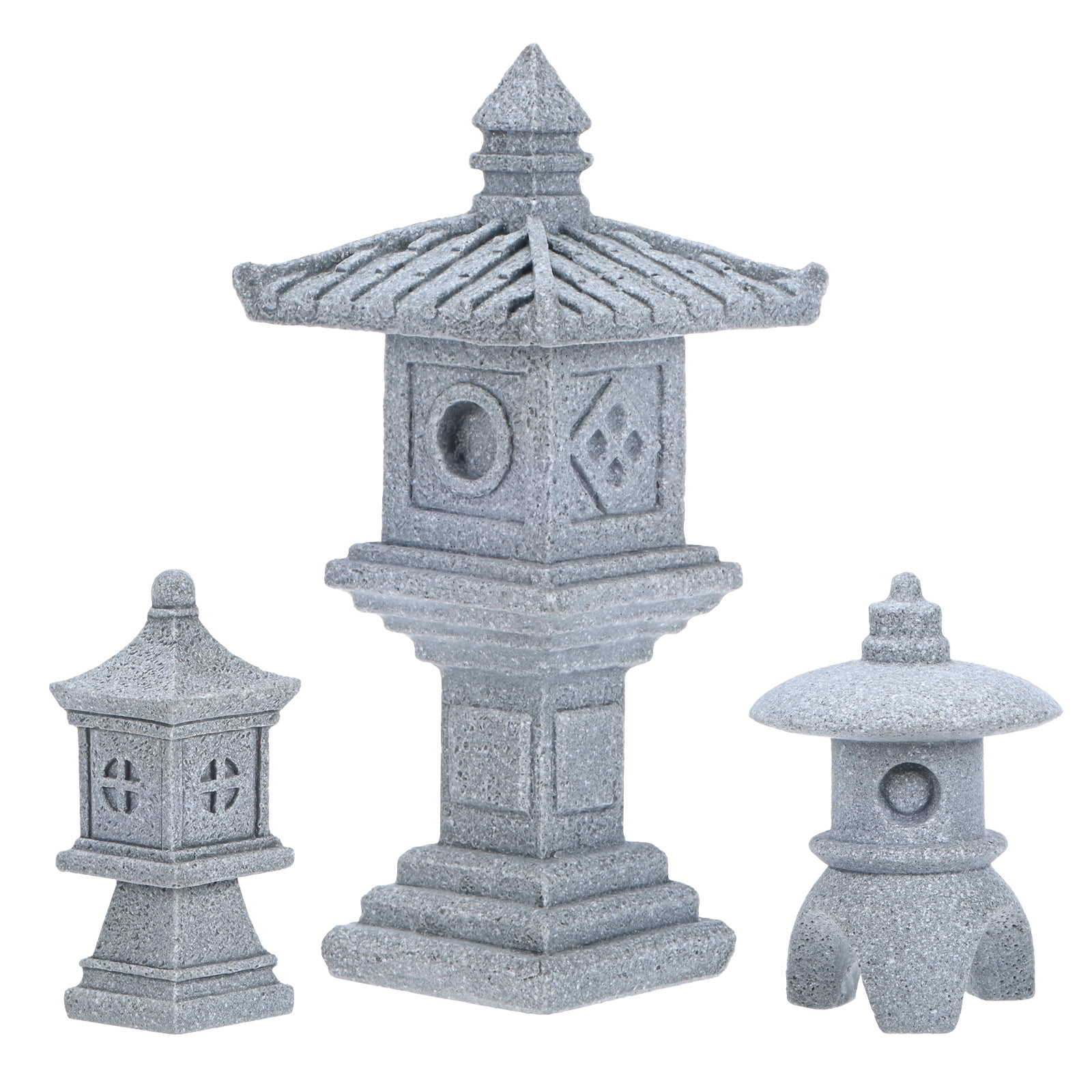 Uxcell 1 Set Miniature Lantern Pagoda Statues, Sandstone Tiny Home ...