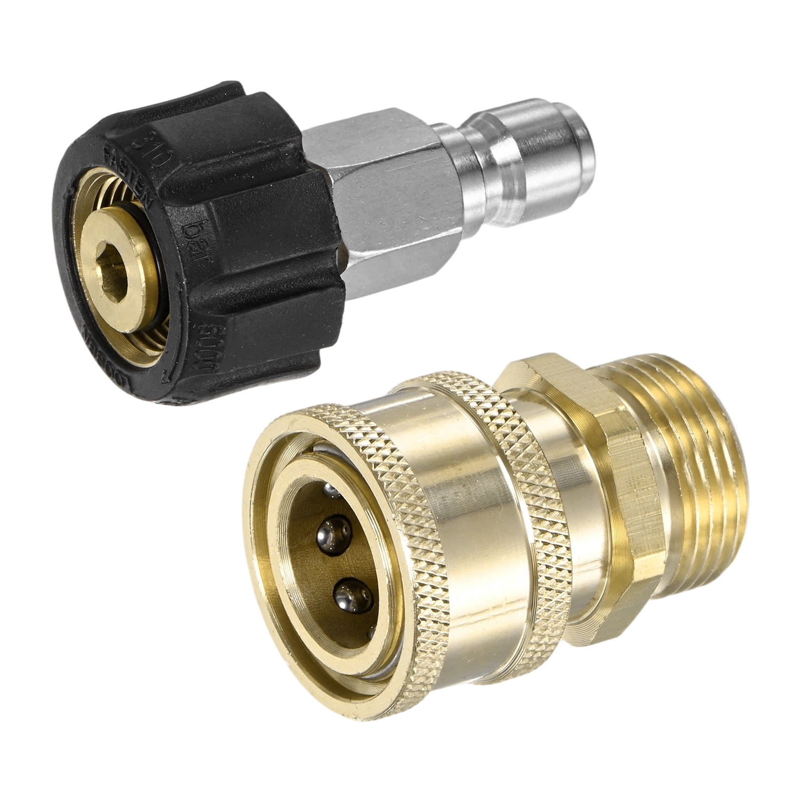 Uxcell 1-Set Pressure Washer Quick Connect Fittings Kit, M22 15mm to 3/ ...
