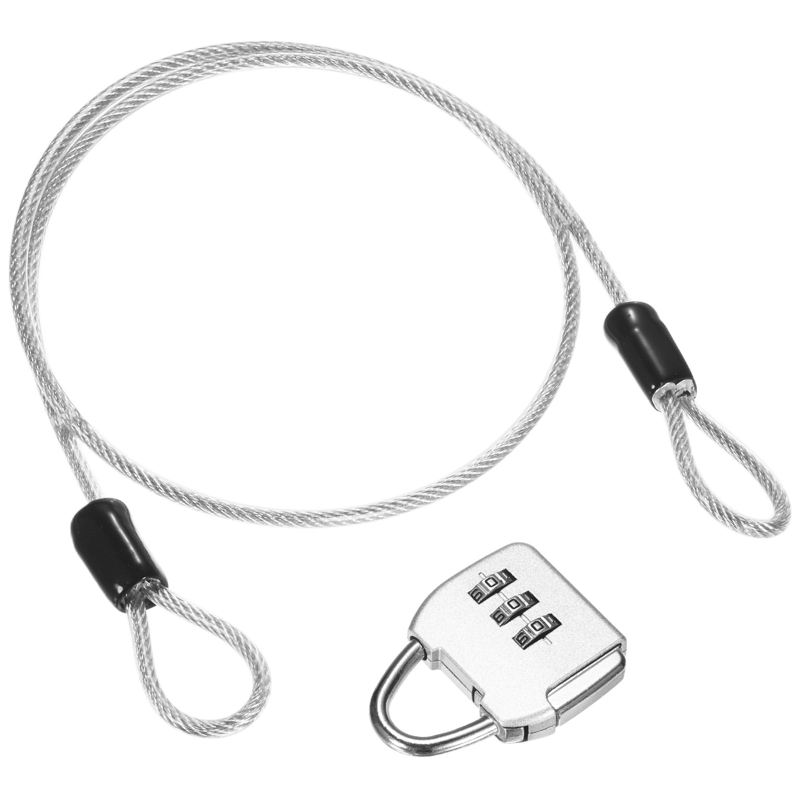 Uxcell 1-Set Security Cable Lock, 1.64FT Coated Steel Luggage Lock Wire ...