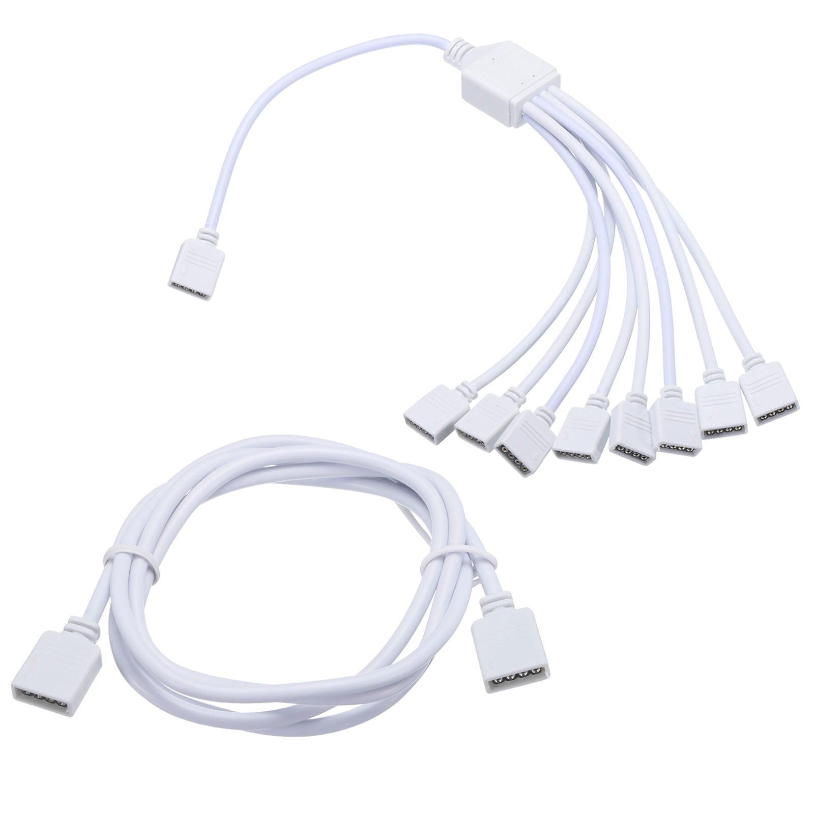 Uxcell 1 Set Splitter Cable 4 Pin 1 to 8 RGB Splitter Cable Connector ...