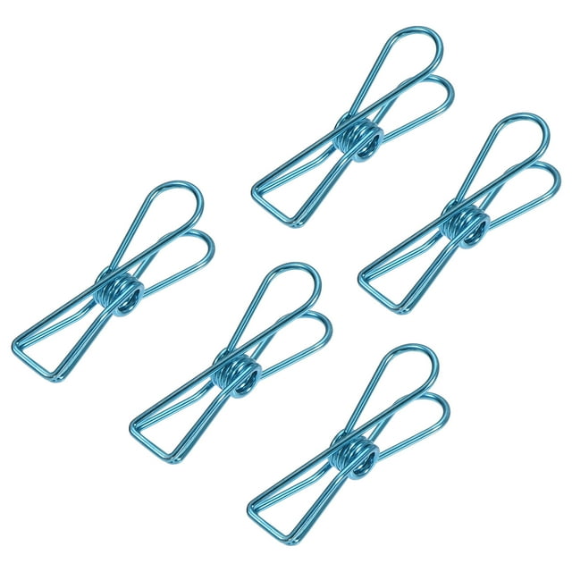 Uxcell 1" Small Metal Wire Clips Multi-Purpose Bag Clamps, Blue 25 ...