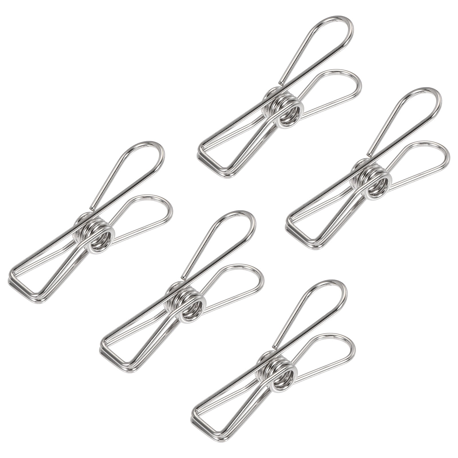 Uxcell 1" Small Metal Wire Clips Multi-Purpose Bag Clamps, Silver 25 ...