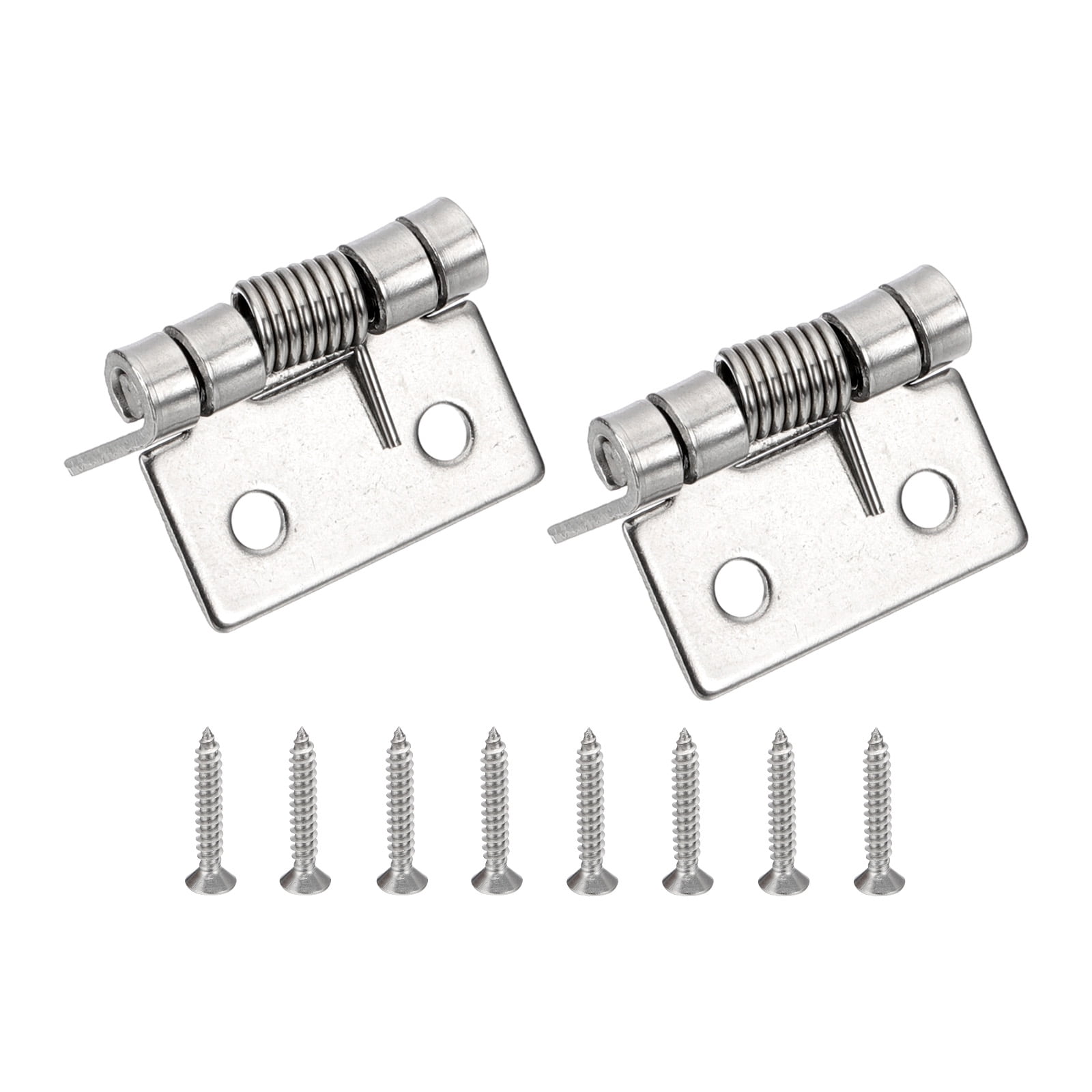 Uxcell 1" Spring Loaded Hinges Self Closing Door Hinges 304 Stainless ...