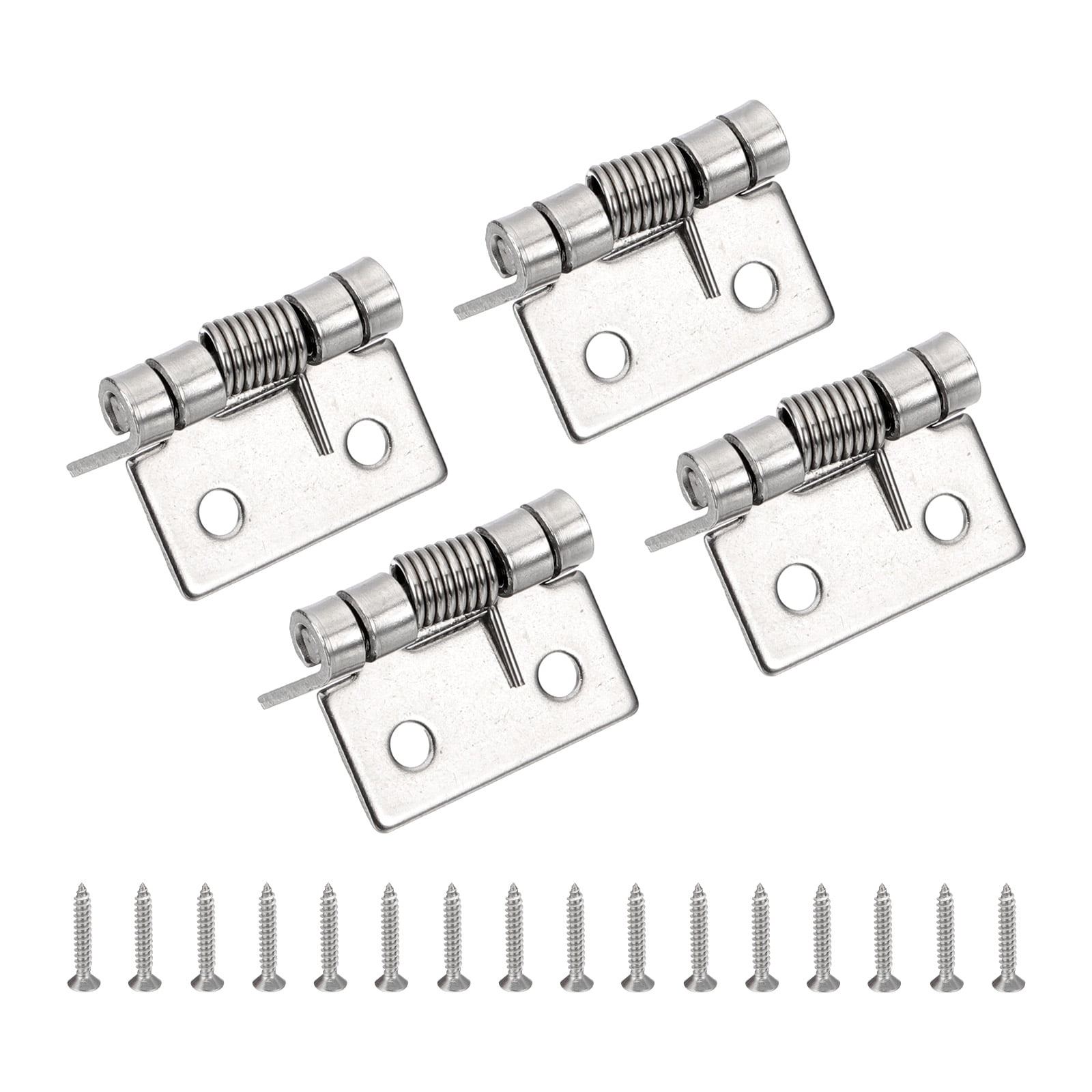 Uxcell 1" Spring Loaded Hinges Self Closing Door Hinges 304 Stainless ...