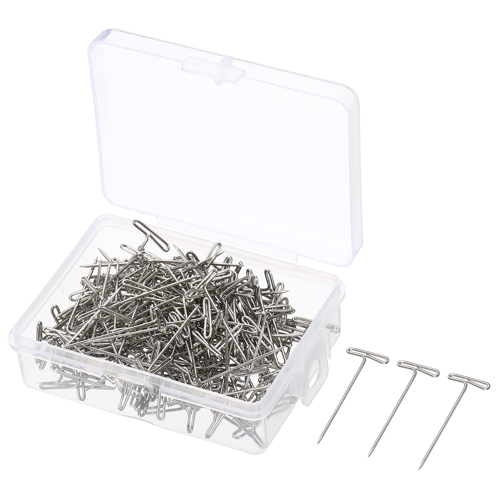 Uxcell 1'' T Shaped Pins Steel Blocking Pin Needles for Crafts, Silver ...