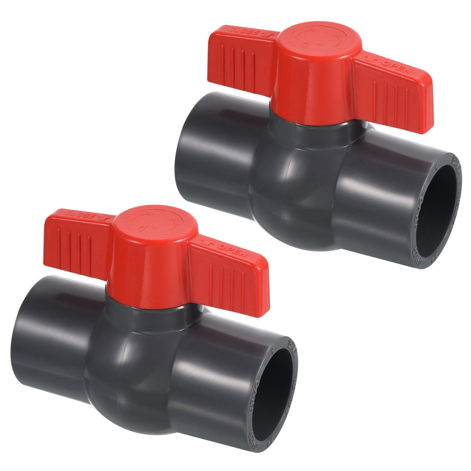 Uxcell 1'' UPVC Ball Valve Compact T Handle Round Socket Water Valve ...