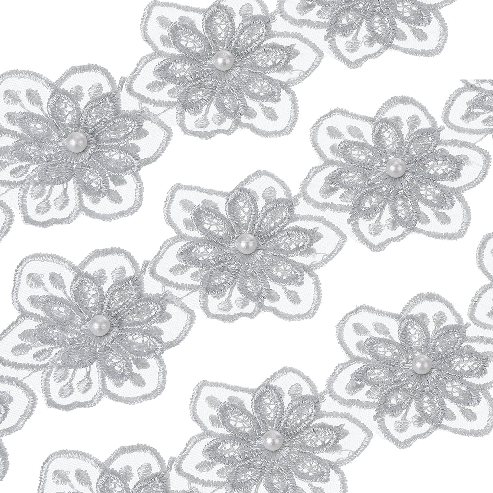 Uxcell 1 Yards Flower Trim Ribbon, 3 Pack Floral Lace Ribbon Pearl ...
