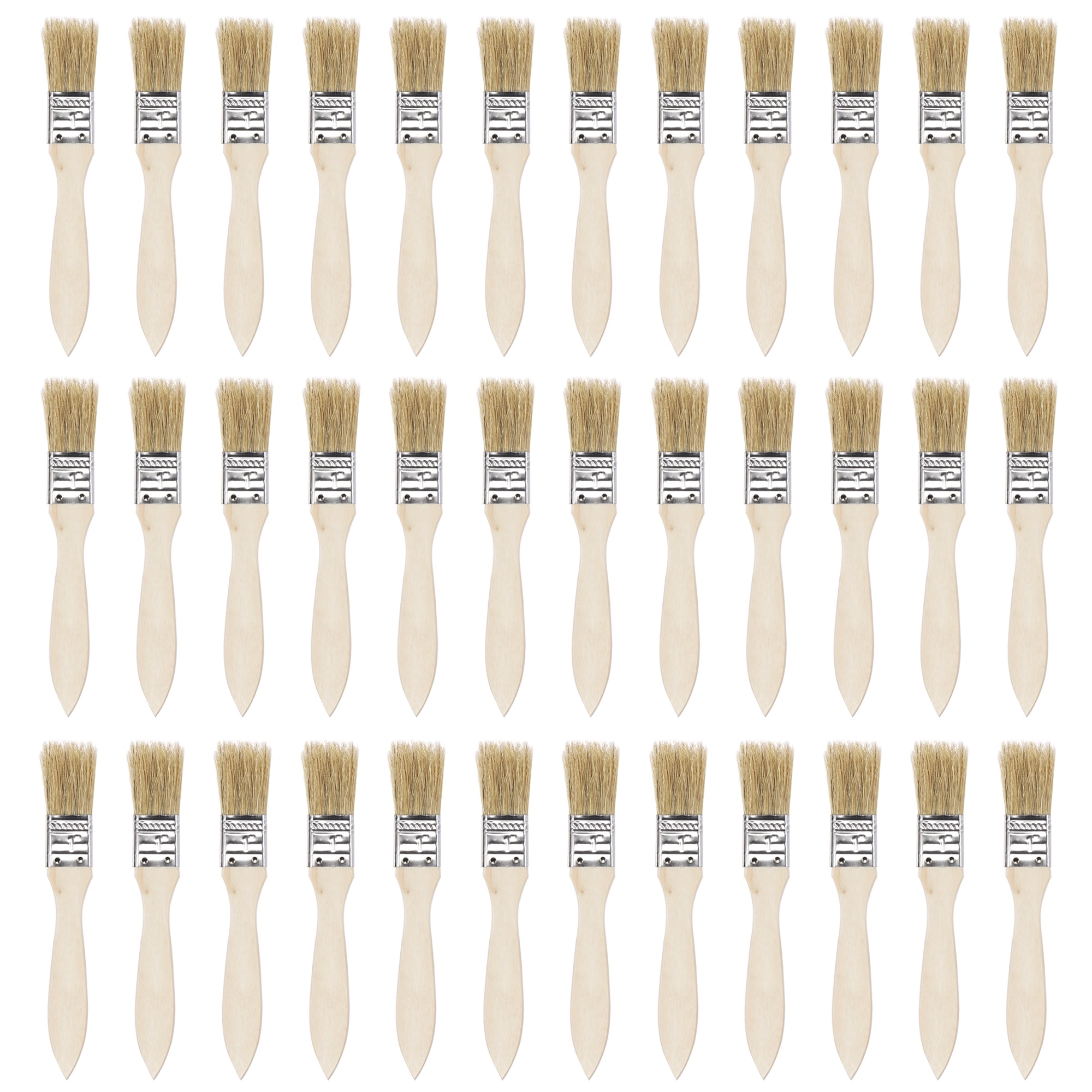 Uxcell 1 inch Natural Bristle Flat Edge with Wood Handle Paint Brush 36 ...