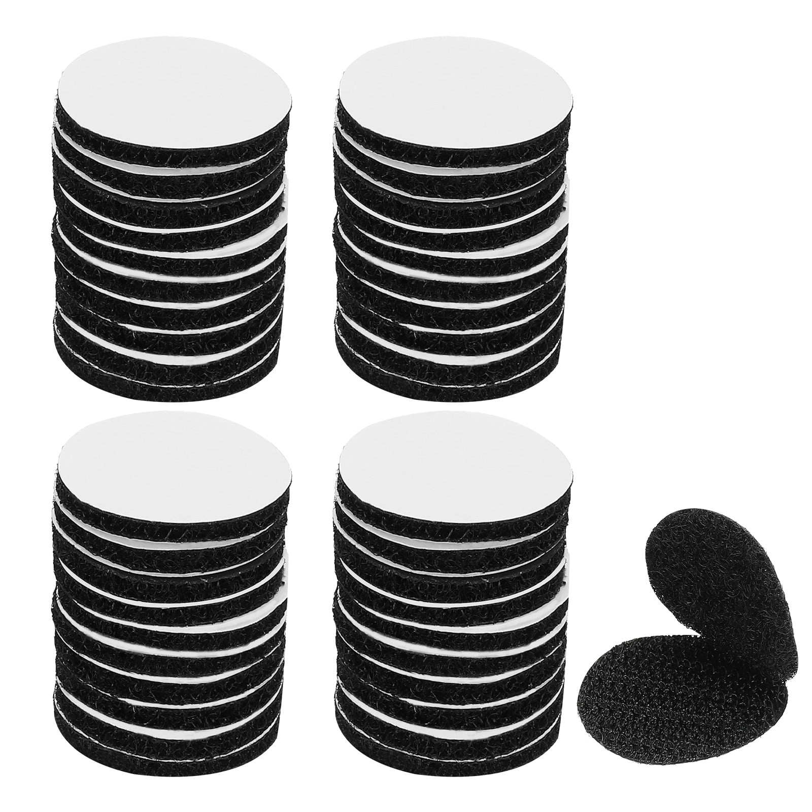 Uxcell 1 inch Round Hook and Loop Dot, Double Sided Sticky-Back, Black ...