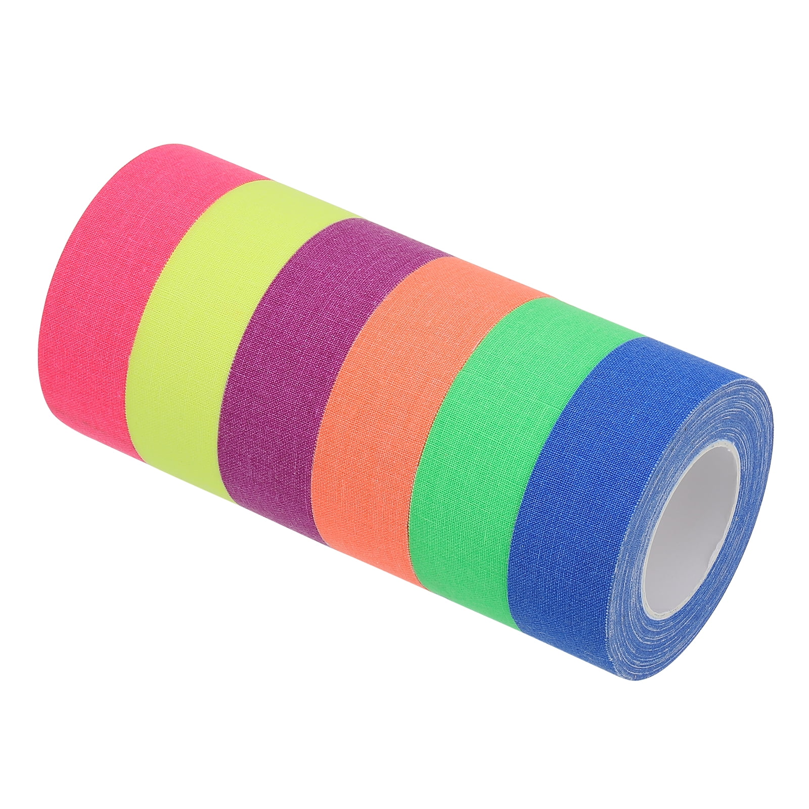 Uxcell 1 inch x 33 feet Neon Gaffer Cloth Tape, 6 Roll Fluorescent ...
