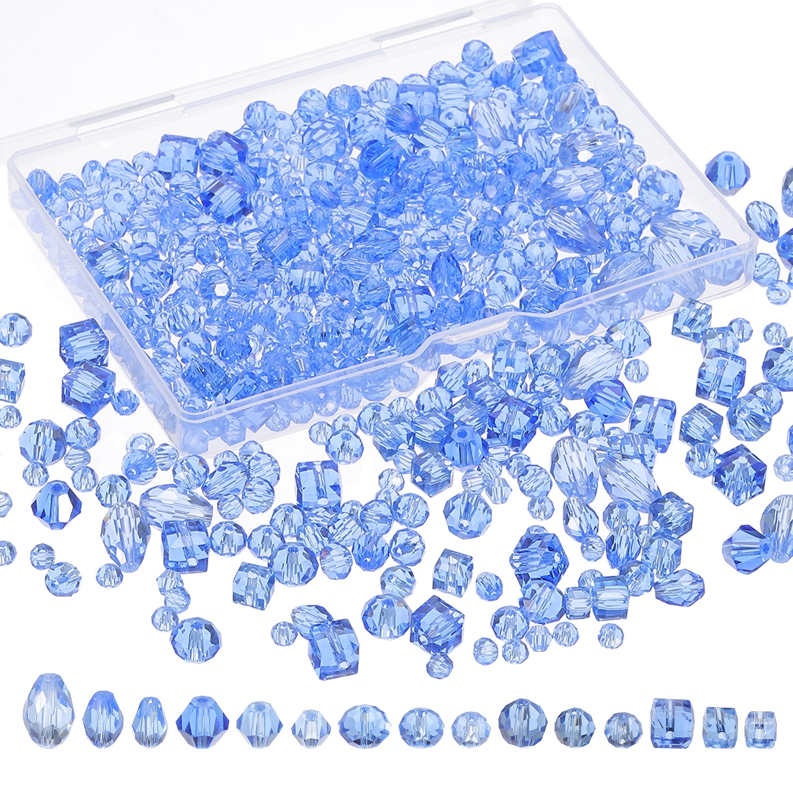 Uxcell 1 mm Glass Beads Assorted Crystal Beads with Container Box for ...