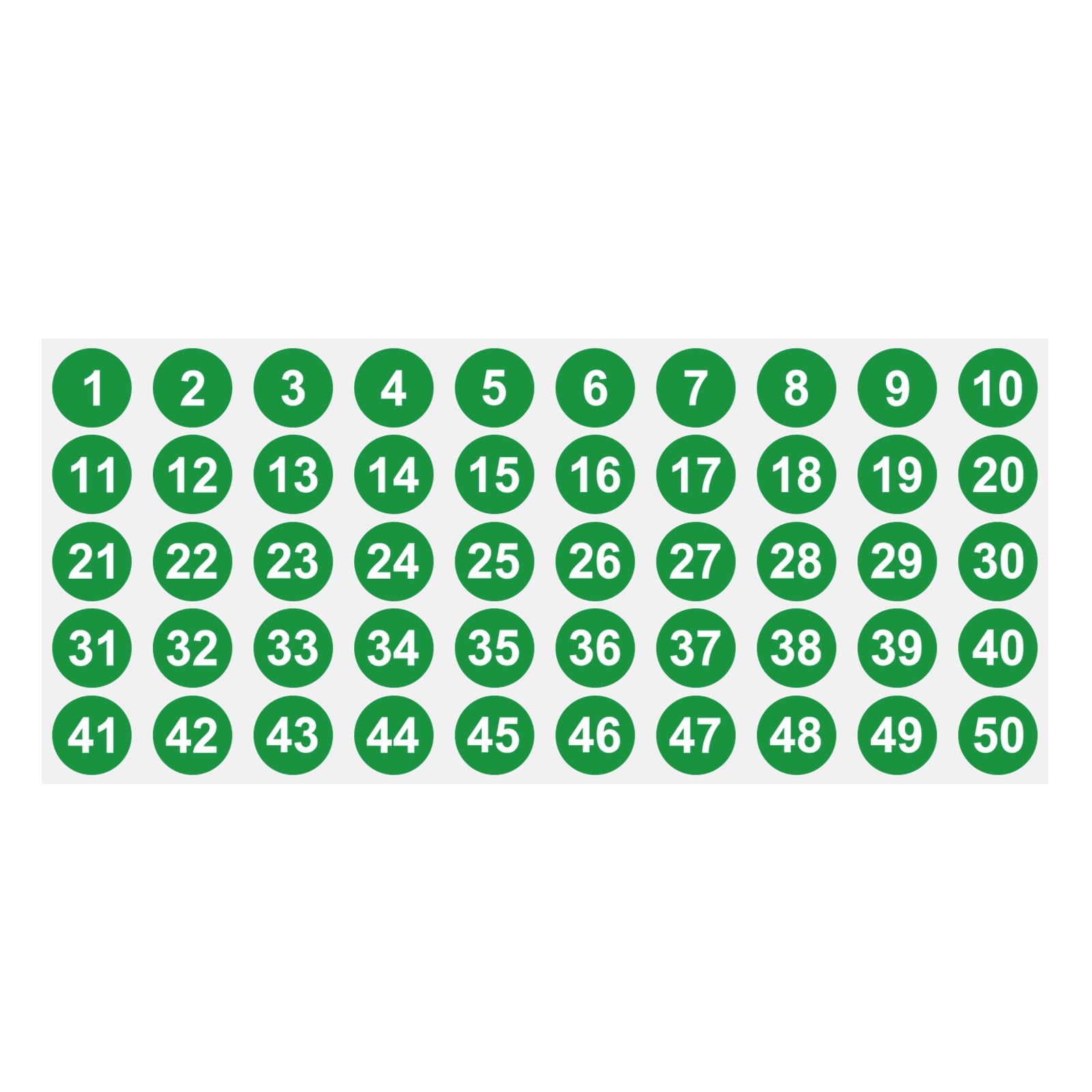 Uxcell 1 to 50 Number Stickers 1 Inch, Vinyl Round Labels for Inventory, Green - Walmart.com
